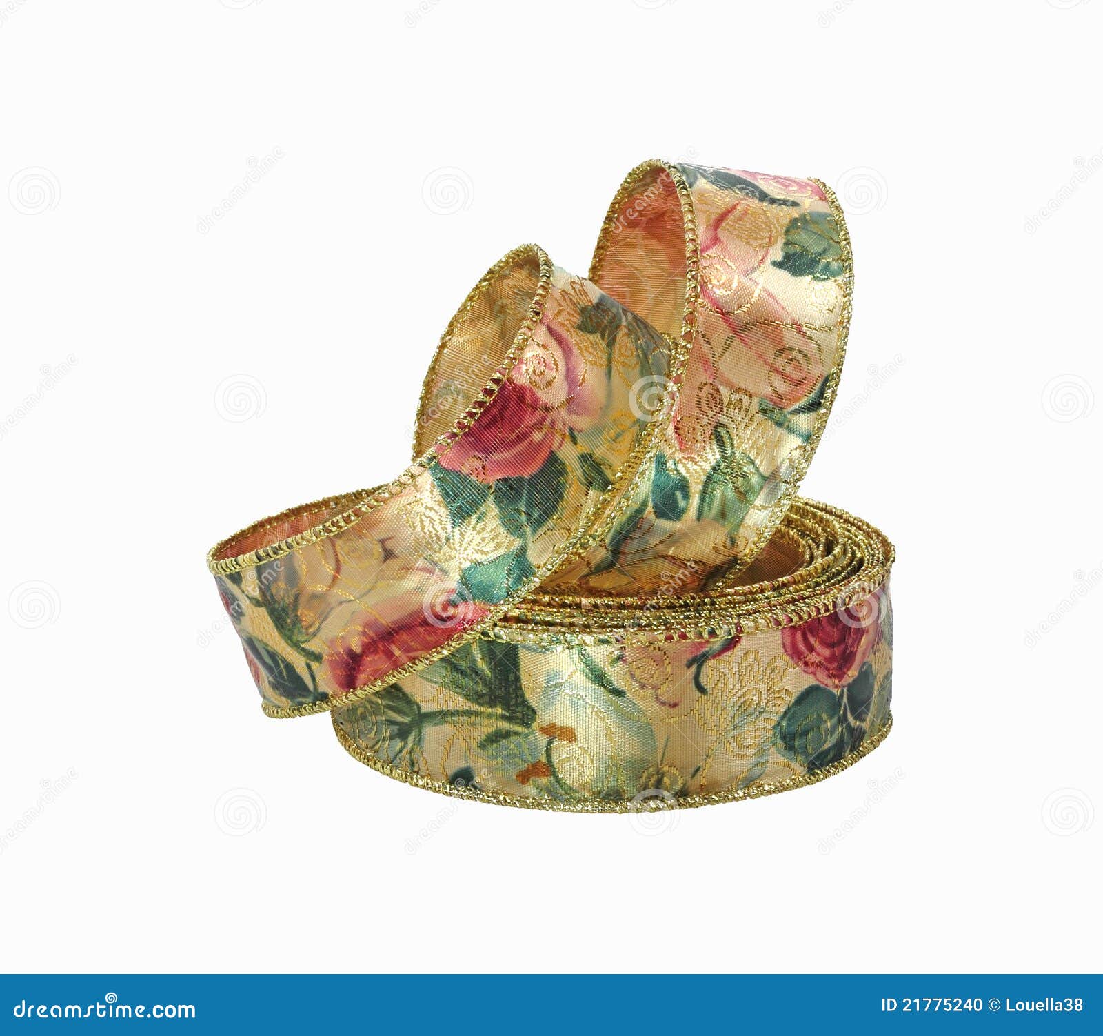 Decorative Wide Floral Ribbon Stock Photo - Image of scroll, edge: 21775240