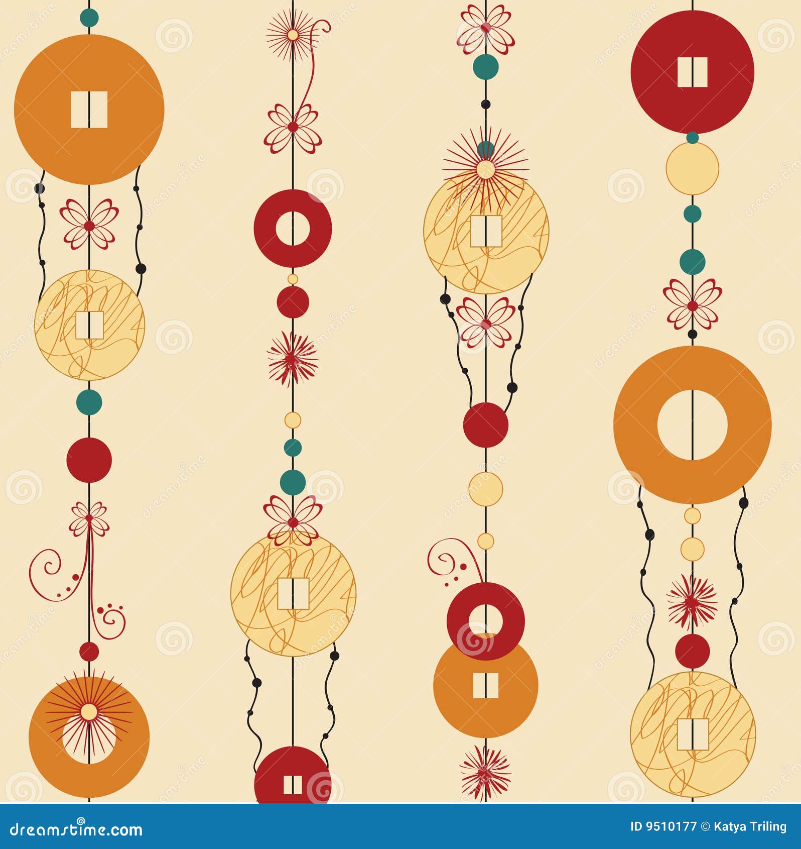 Decorative Wind Chimes stock vector. Illustration of antique - 9510177