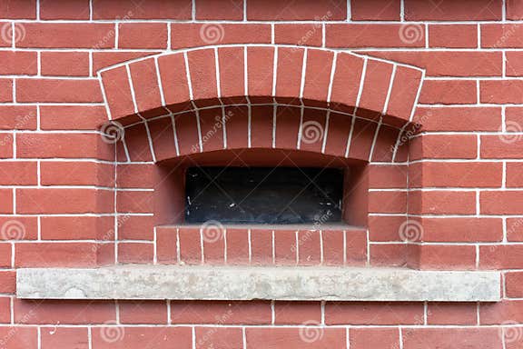 Decorative Window in a Building Made of Red Decorative Brick. Brick ...