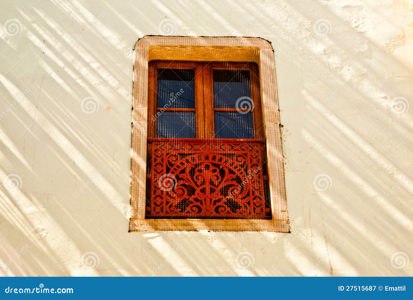 Decorative Window in Sunlight and Shadow Stock Image - Image of ...