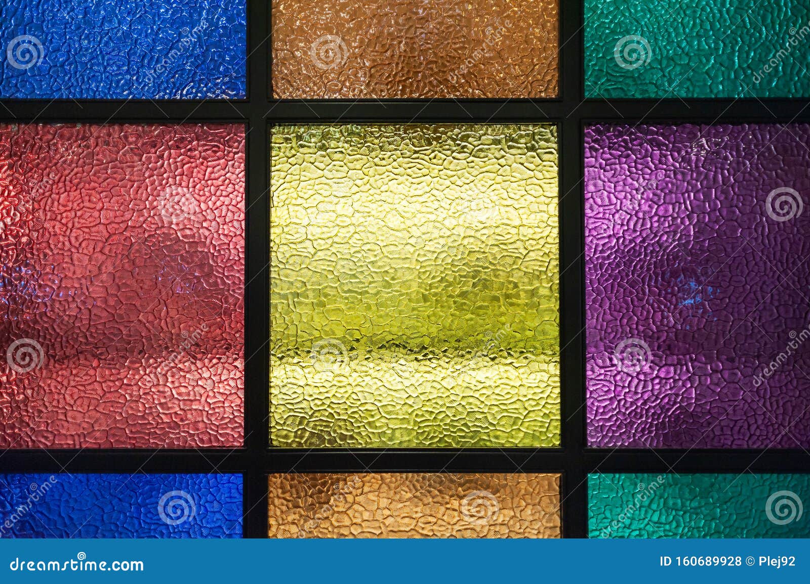 Decorative Window of Various Colored Rectangles Stock Photo - Image of ...
