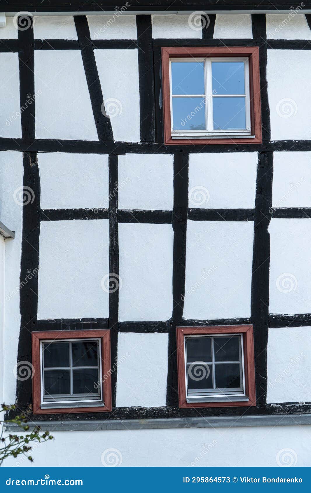 Windows of a Half-timbered House, Germany Stock Image - Image of timber ...