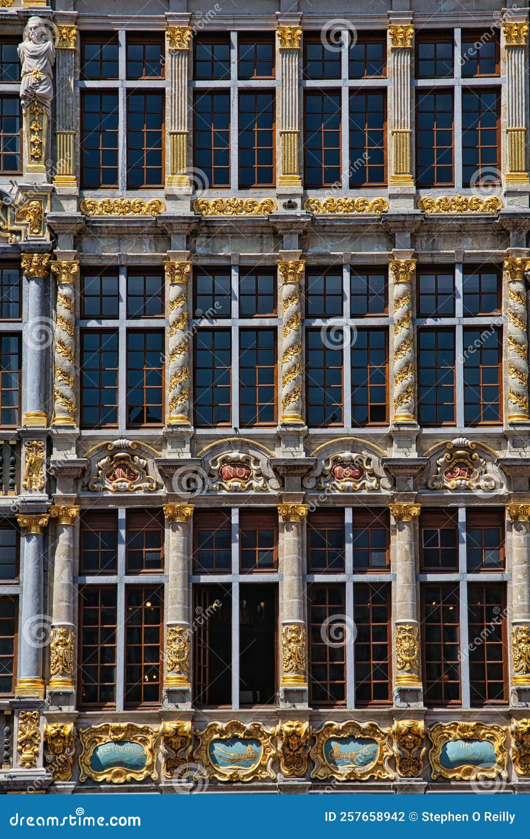 Decorative Windows in a Row Three by Four Lille France Stock Photo ...