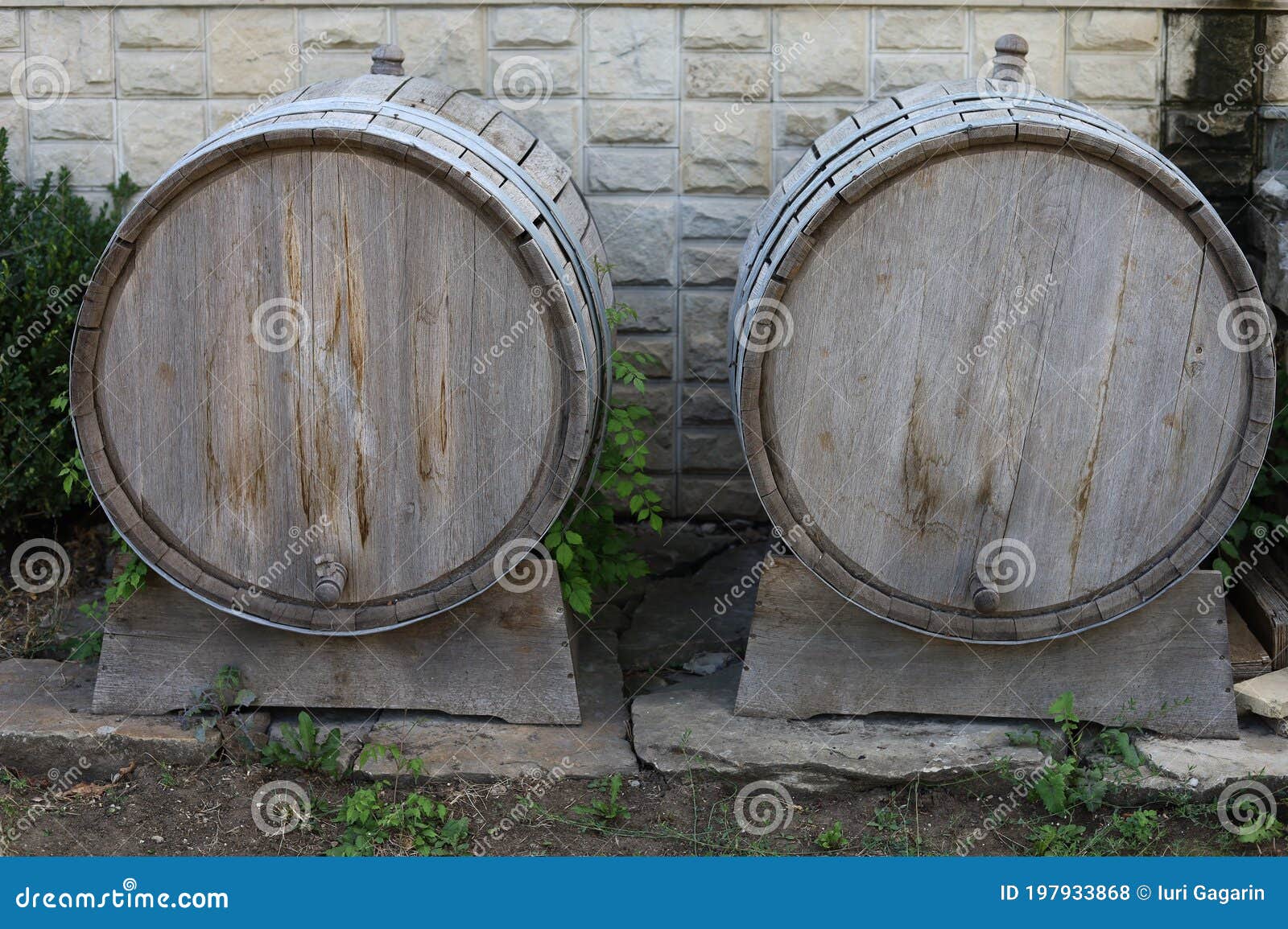 Decorative Wine Barrels. Exterior Design Elements, Traditional for ...