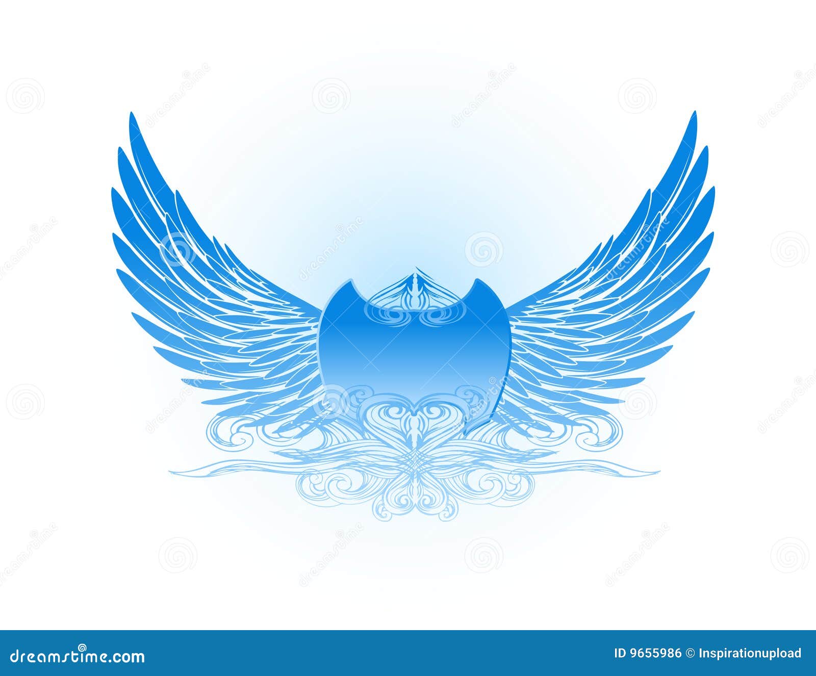 Decorative Wings in Blue stock vector. Illustration of wing - 9655986