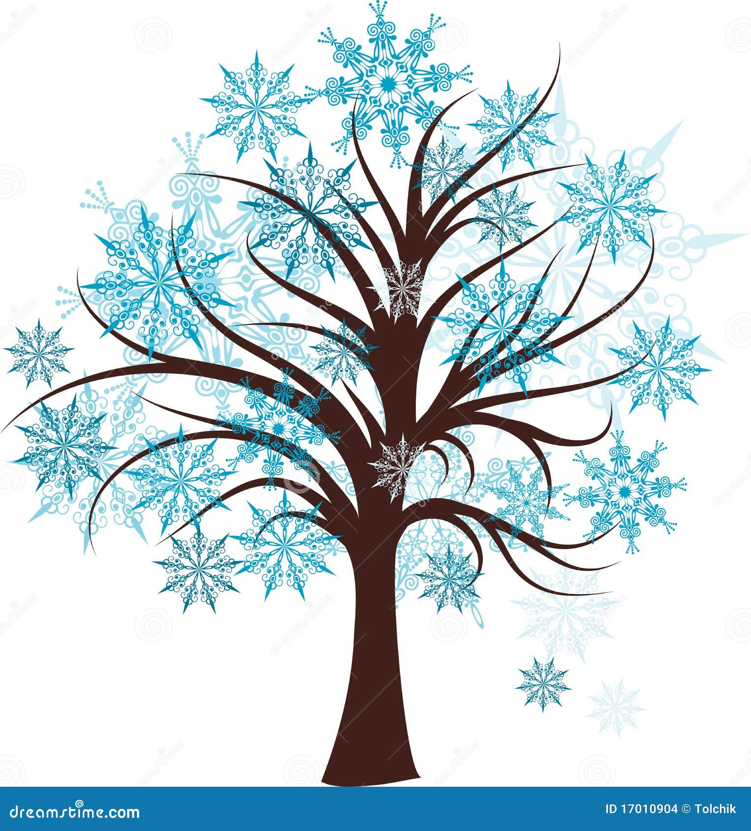 Decorative winter tree, stock vector. Illustration of christmas - 17010904