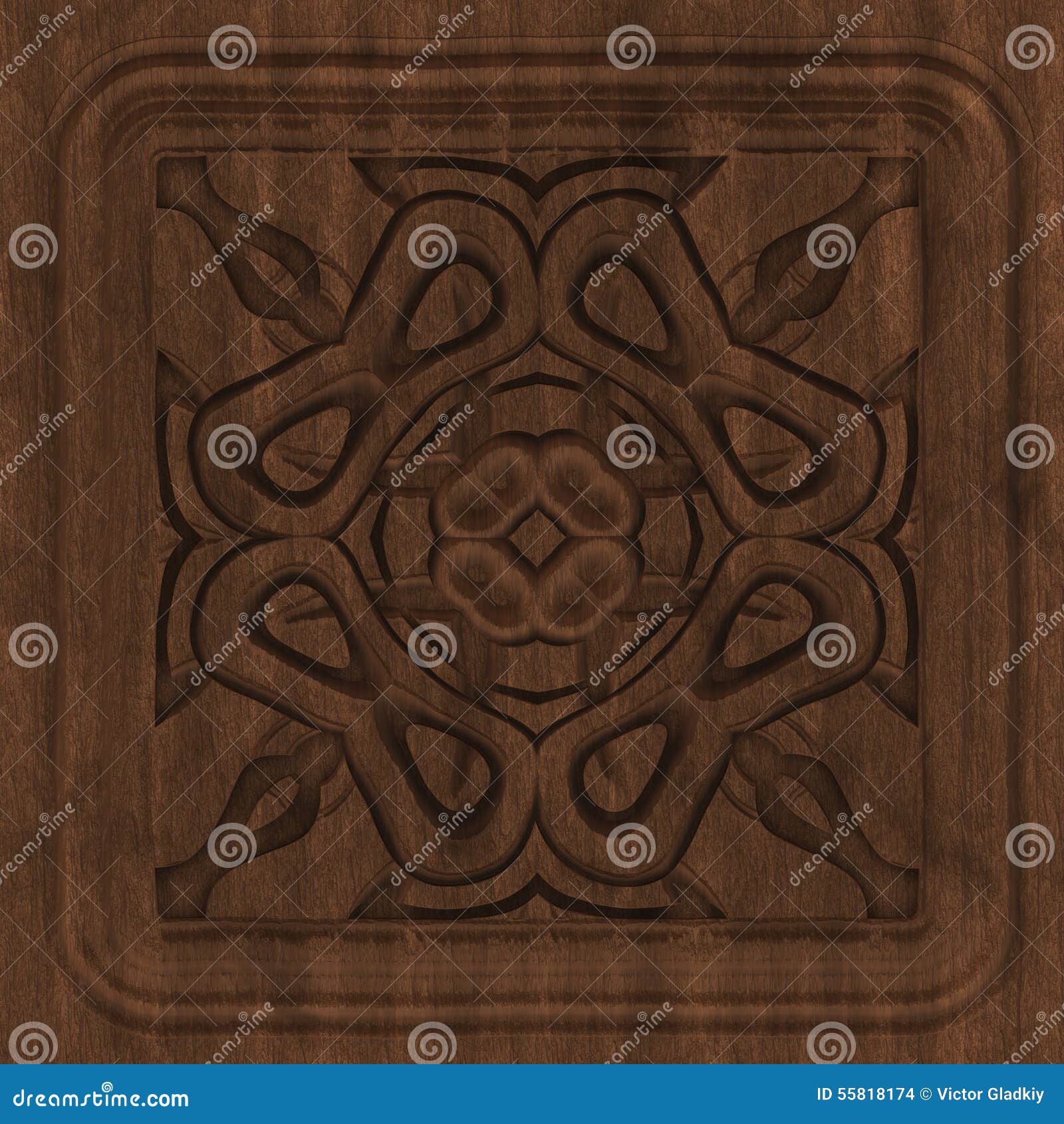 Decorative Wood Panel stock illustration. Illustration of pattern ...