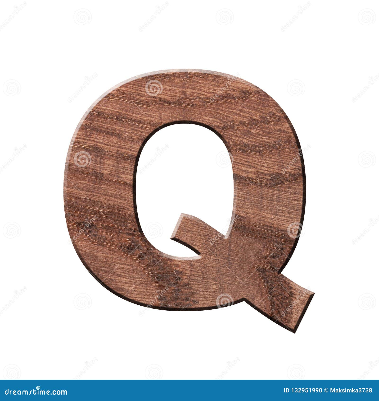 Decorative Wooden Alphabet, Capital Letter Q. Stock Illustration ...
