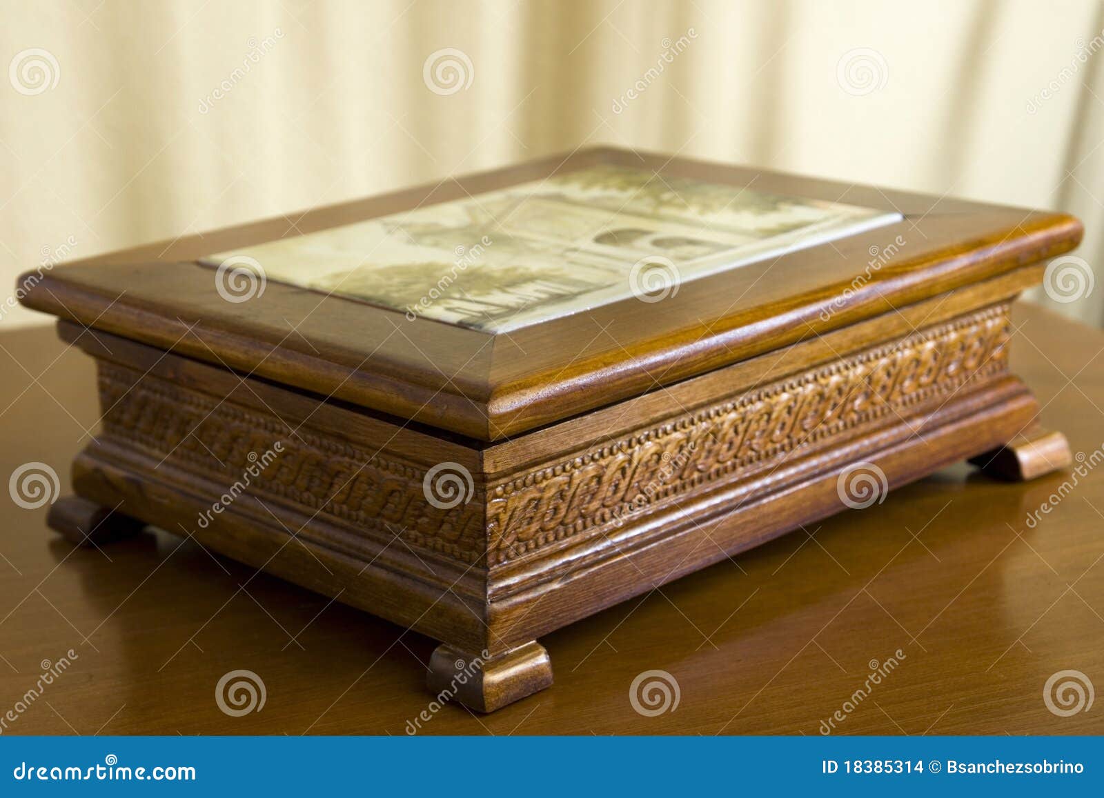 Decorative Wooden Box stock photo. Image of carving, treasure - 18385314