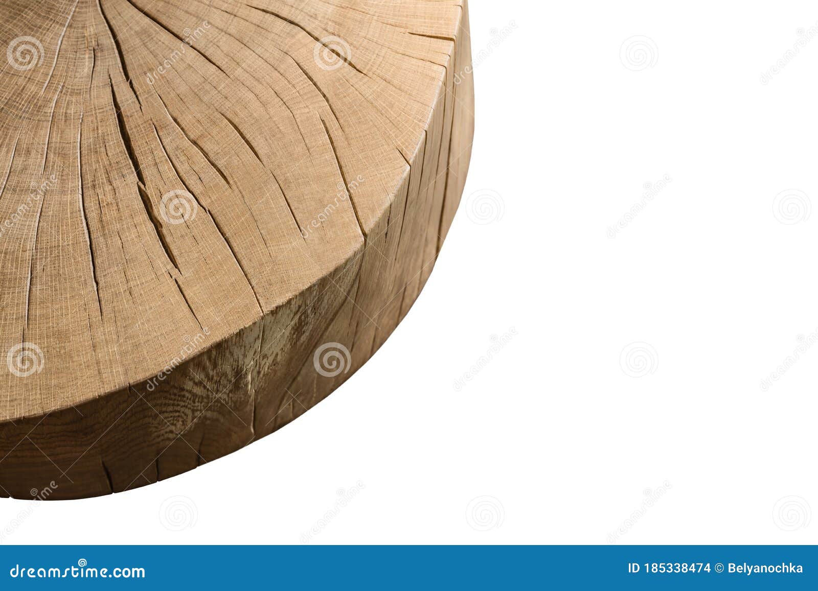 Decorative Wooden Table on White Background Top View Stock Photo ...