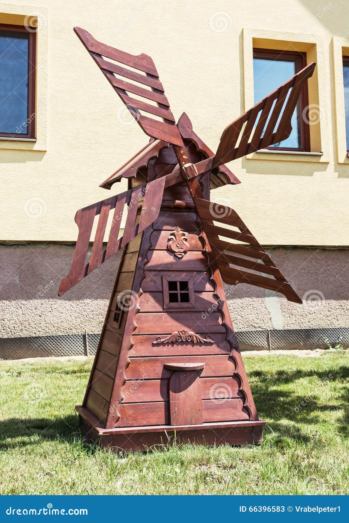 Decorative Wooden Windmill in the Garden, Carving Art Stock Image ...