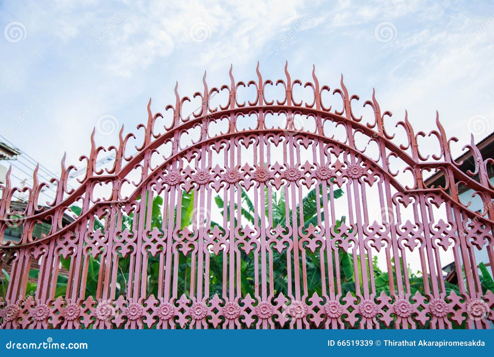 Decorative Wrought Iron Grid Stock Image - Image of heavy, bars: 66519339