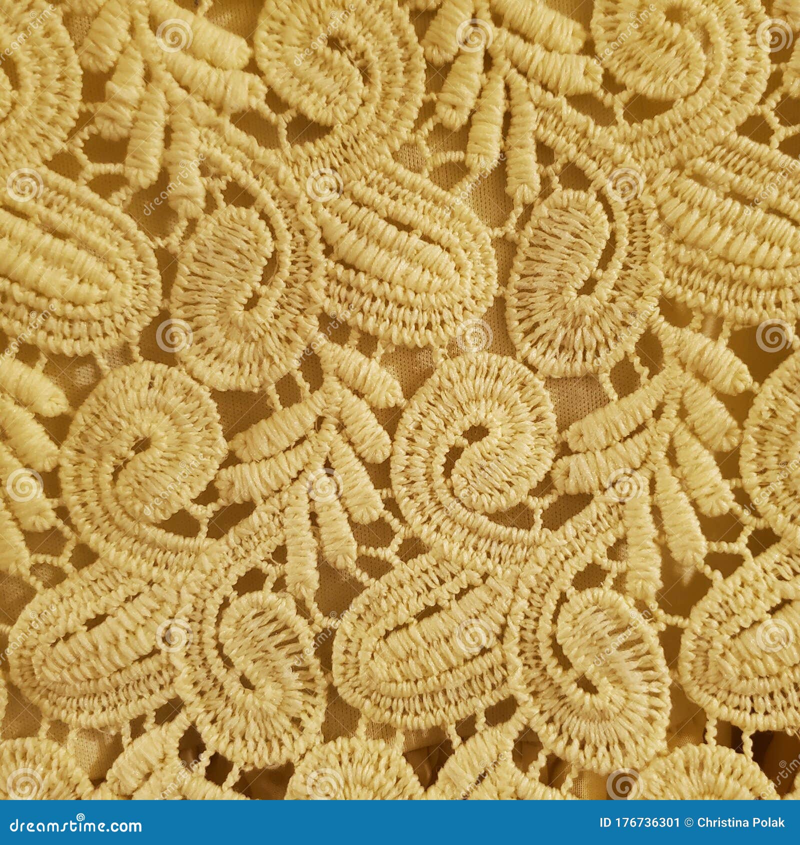 Decorative Yellow Crocheted Textile Stock Image - Image of pattern ...