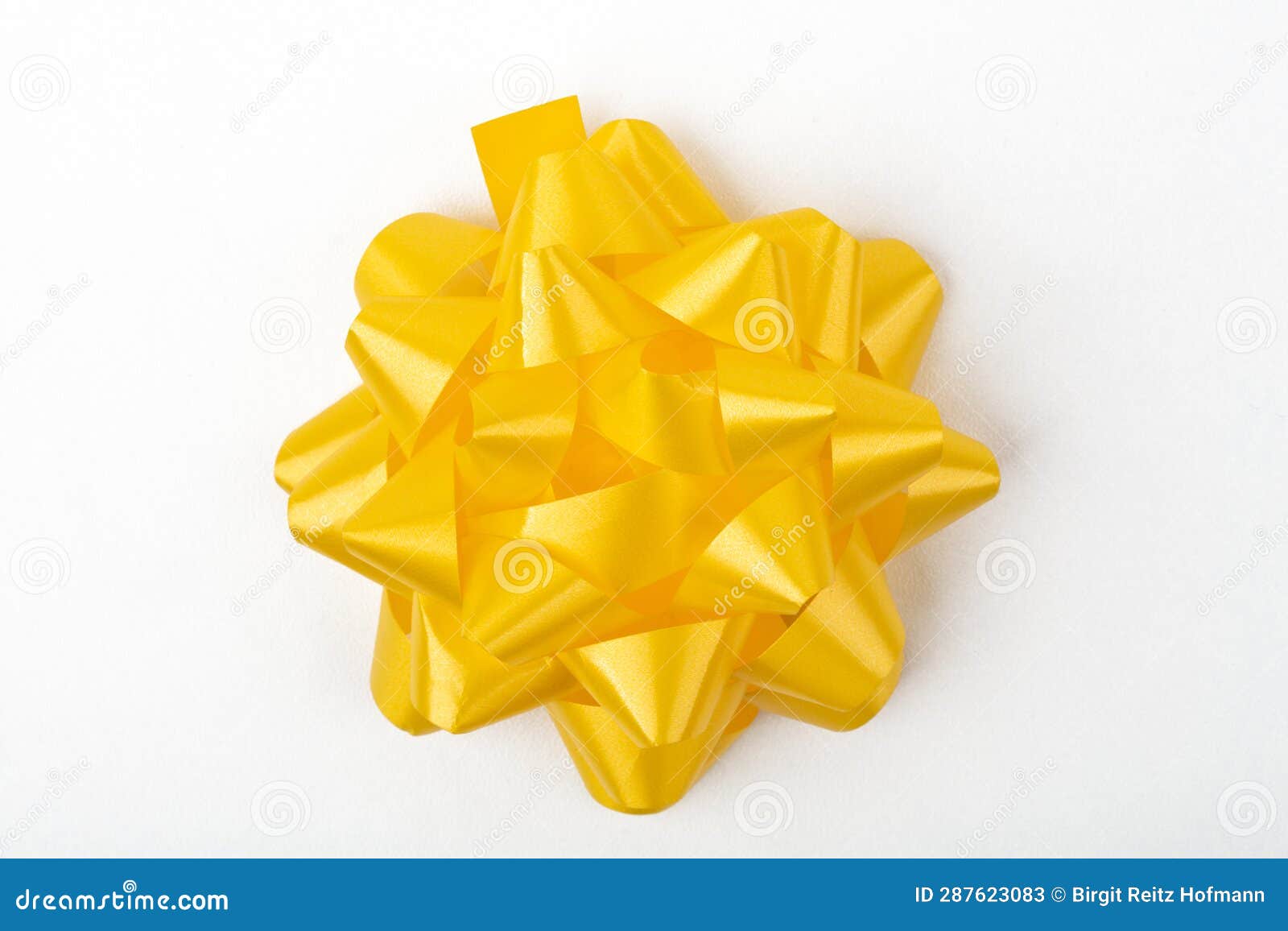 Decorative yellow gift Bow stock image. Image of holiday - 287623083