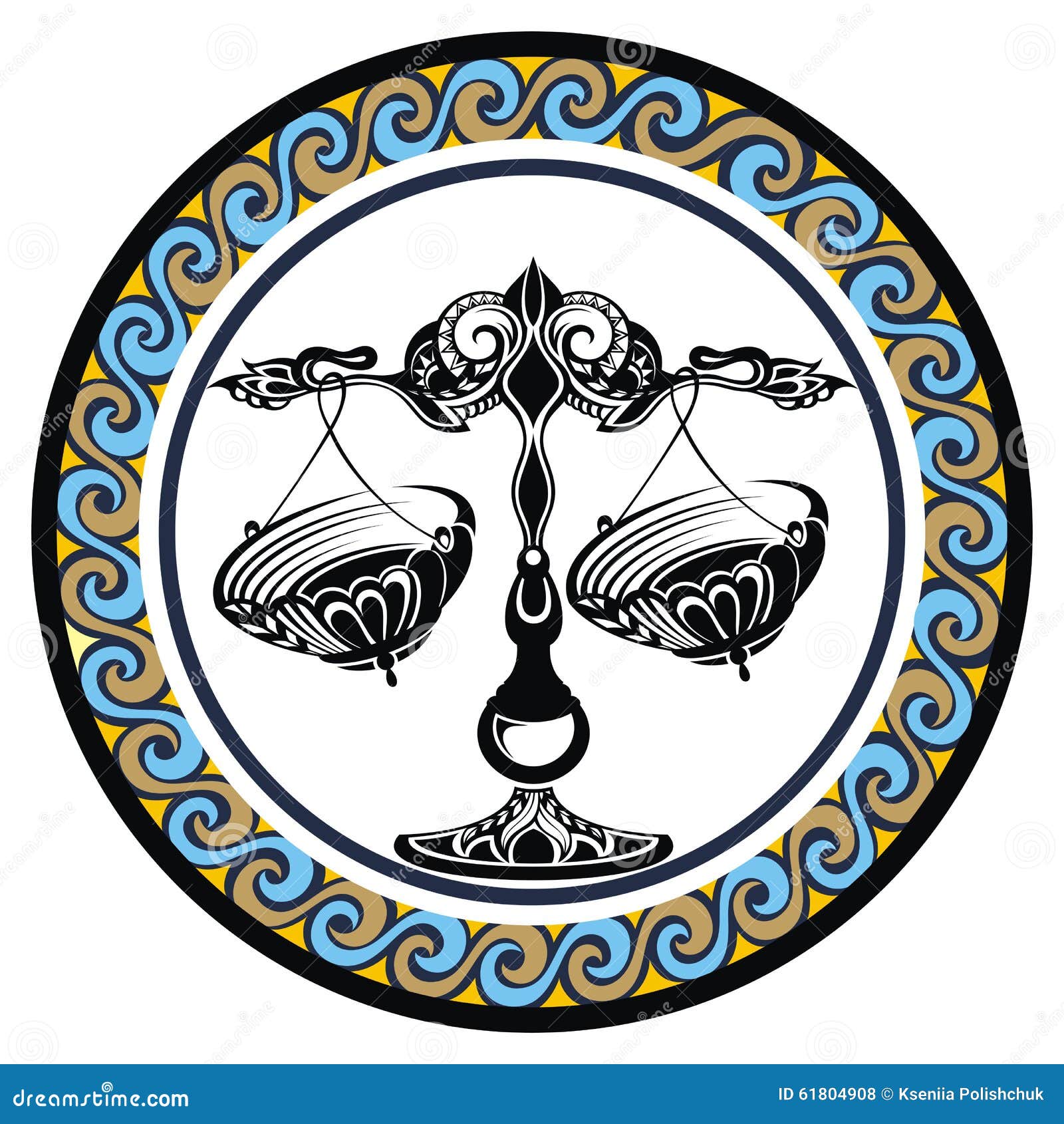 Decorative Zodiac Sign Libra Stock Vector - Illustration of horoscope ...