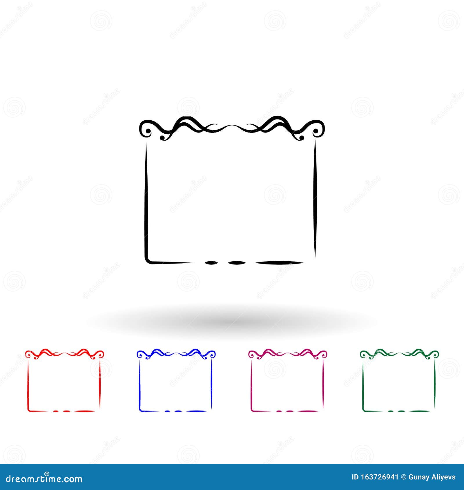 Decorativeframe and Border Multi Color Icon. Simple Thin Line, Outline ...