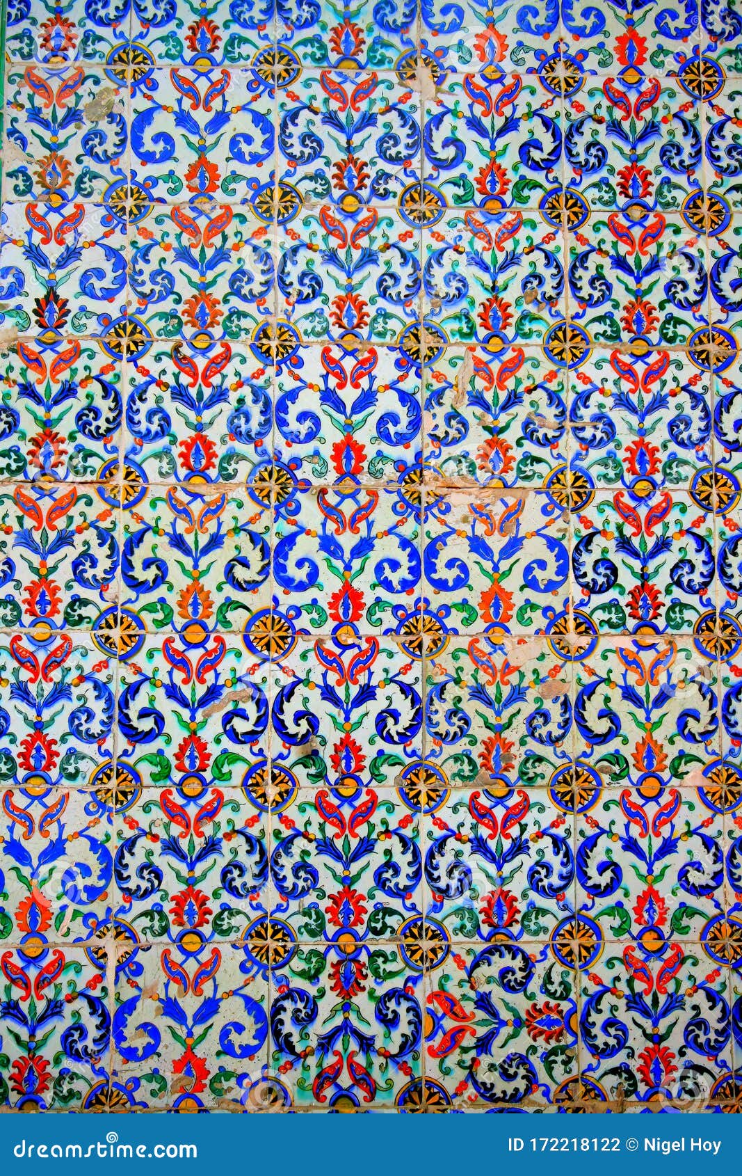 Decoratively Patterned Turkish Wall Tiles Stock Photo - Image of ...