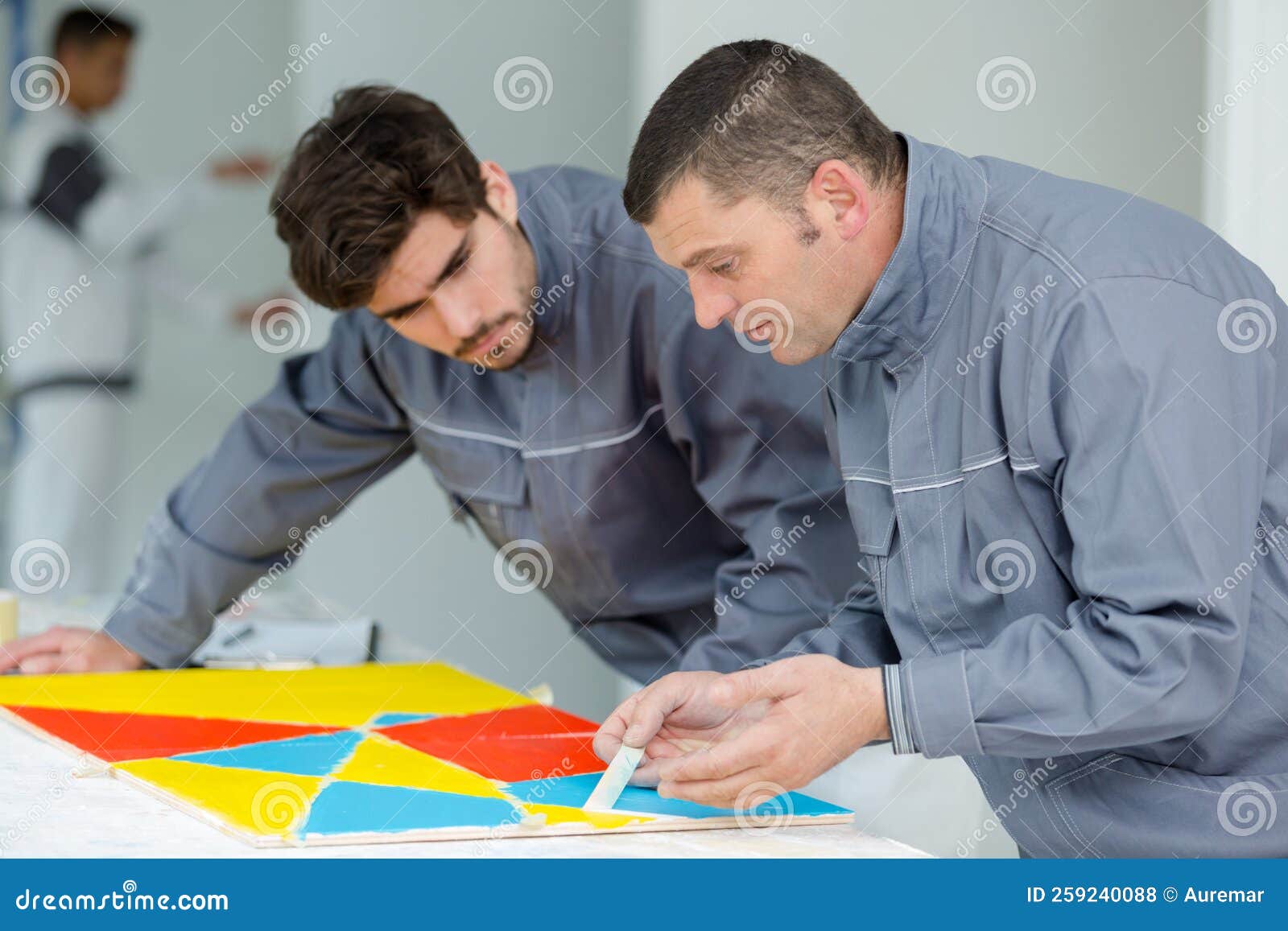 Decorator Demonstrating Geometric Procedure Design Stock Photo - Image ...