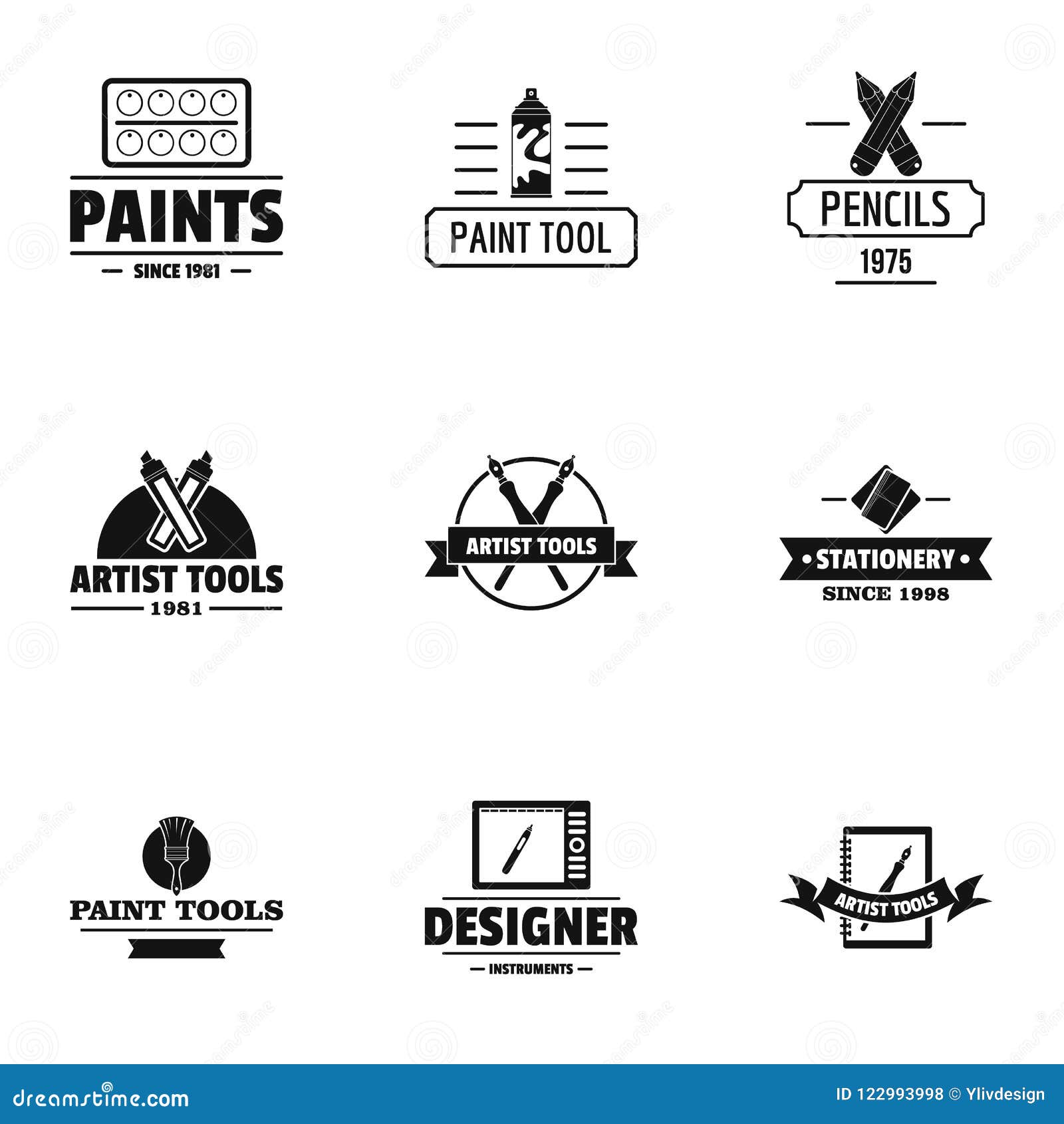 Decorator Logo Set, Simple Style Stock Vector - Illustration of ...
