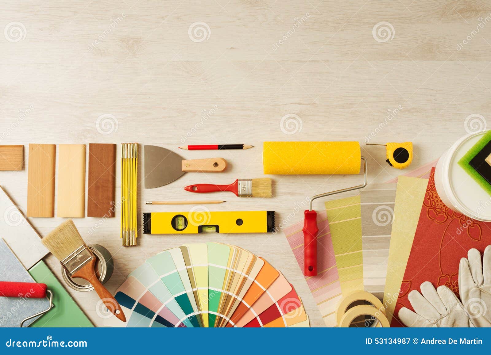 Decorator S Work Table with Tools Stock Image - Image of designer ...