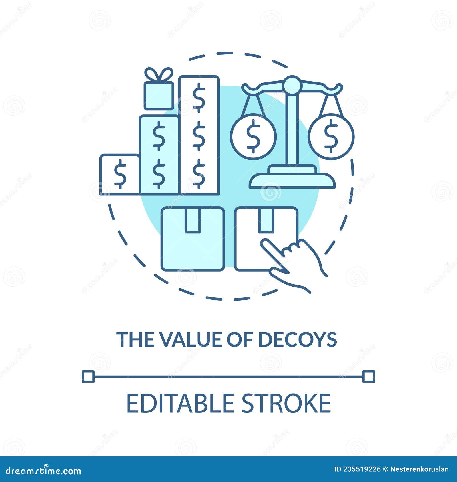 Decoy effect concept icon stock vector. Illustration of abstract ...