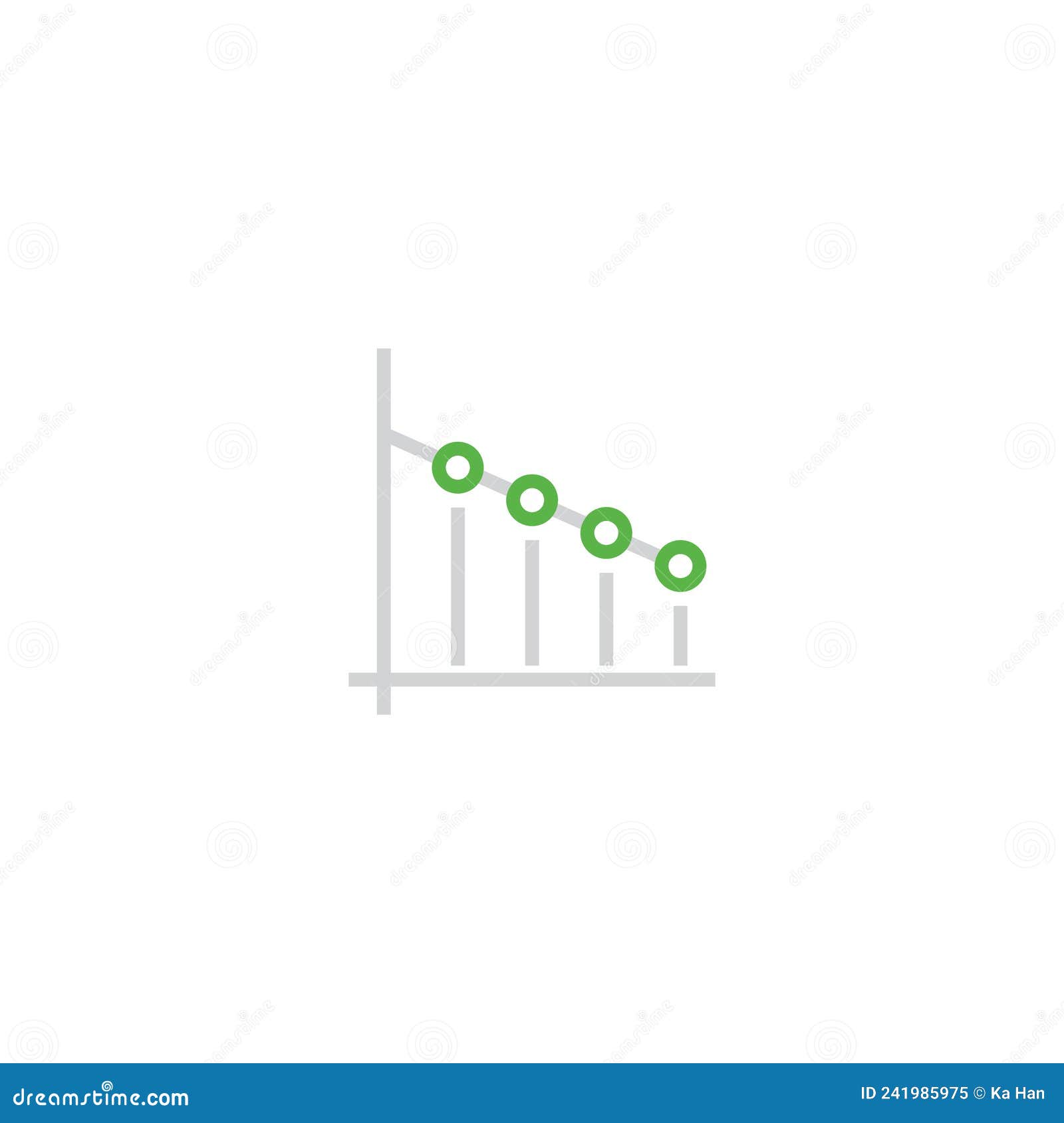 Decrease Chart, Drop Graph Icon Vector in Flat Style Stock Vector ...