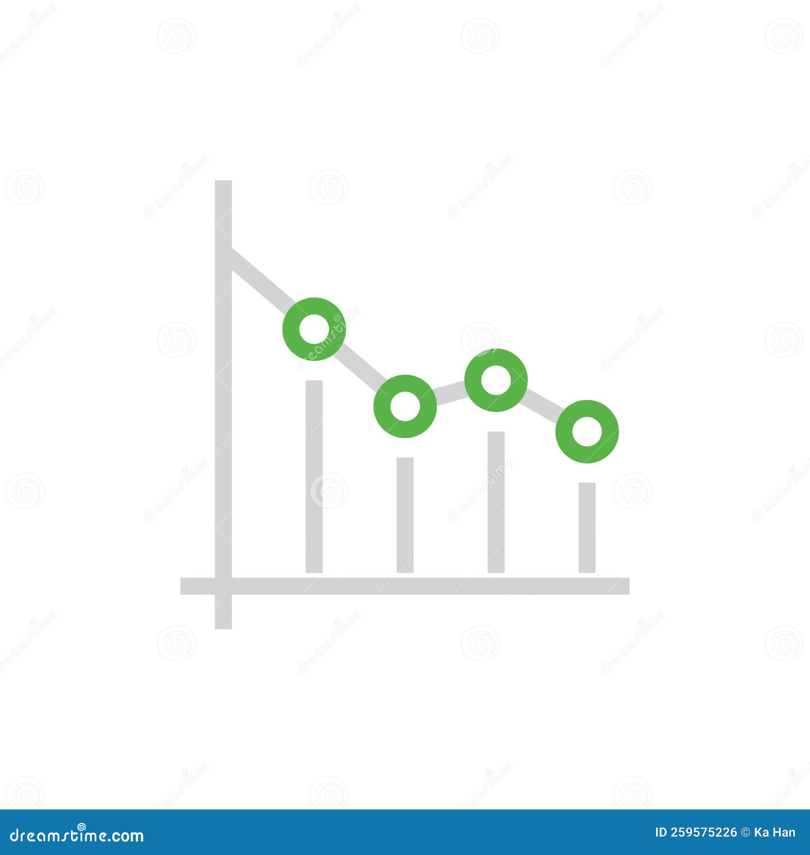 Decrease Chart, Drop Graph Icon Vector in Flat Style Stock Vector ...