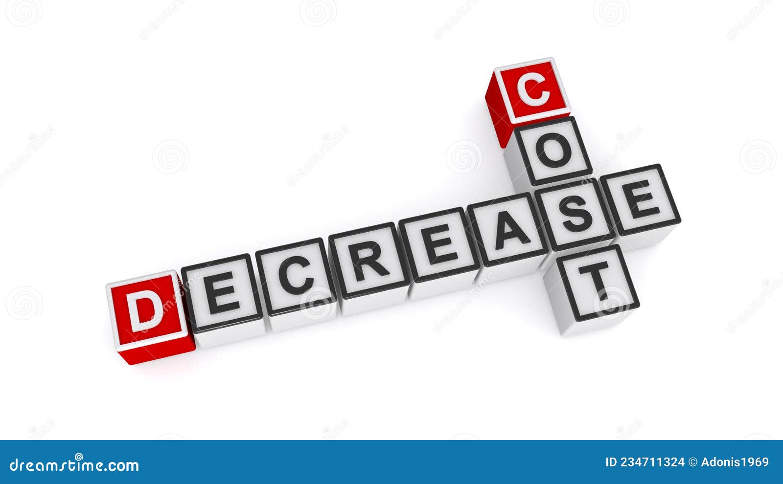 Decrease Cost Word Blocks on White Stock Photo - Image of economy ...