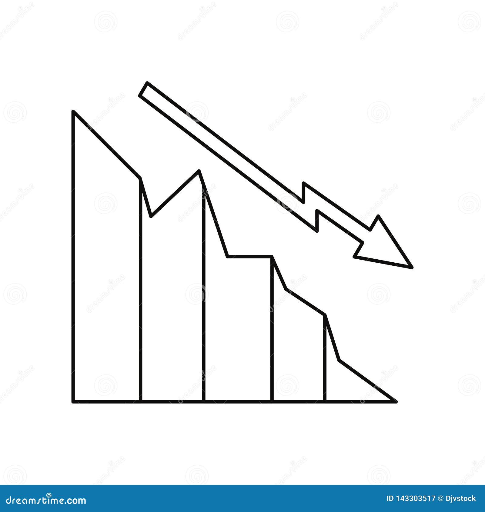 Decrease Diagram Chart Business Stock Illustration - Illustration of ...