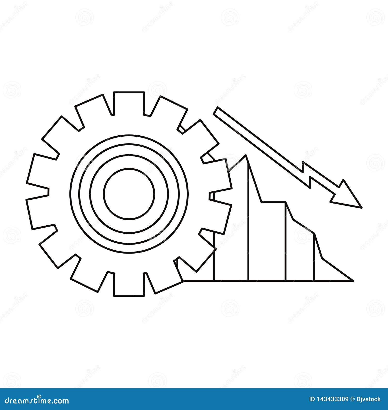 Decrease Diagram Gear Business Stock Illustration - Illustration of ...