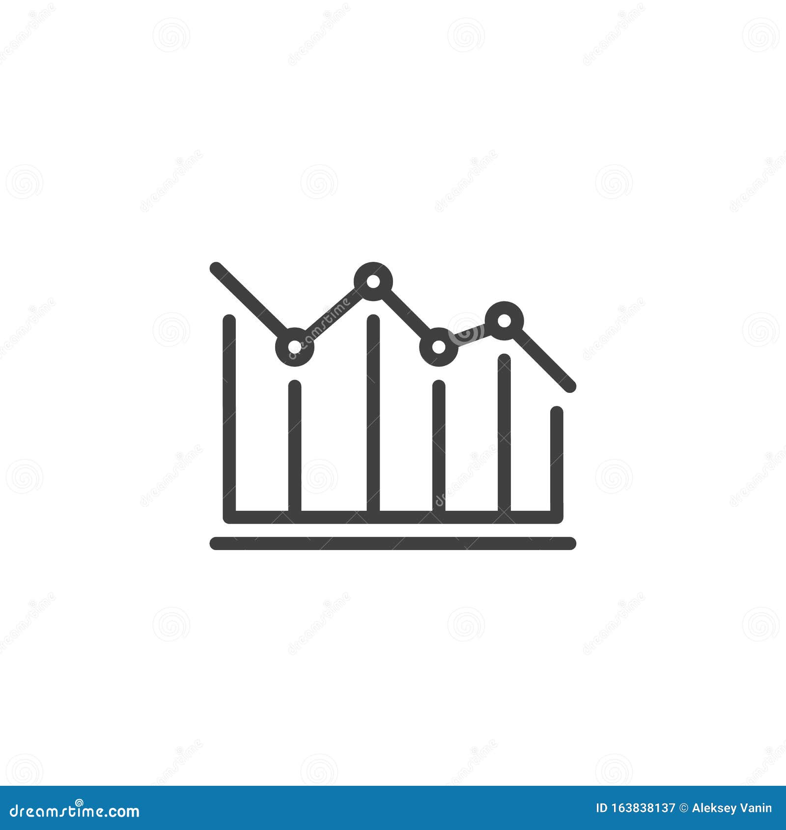 Decrease diagram line icon stock vector. Illustration of icon - 163838137