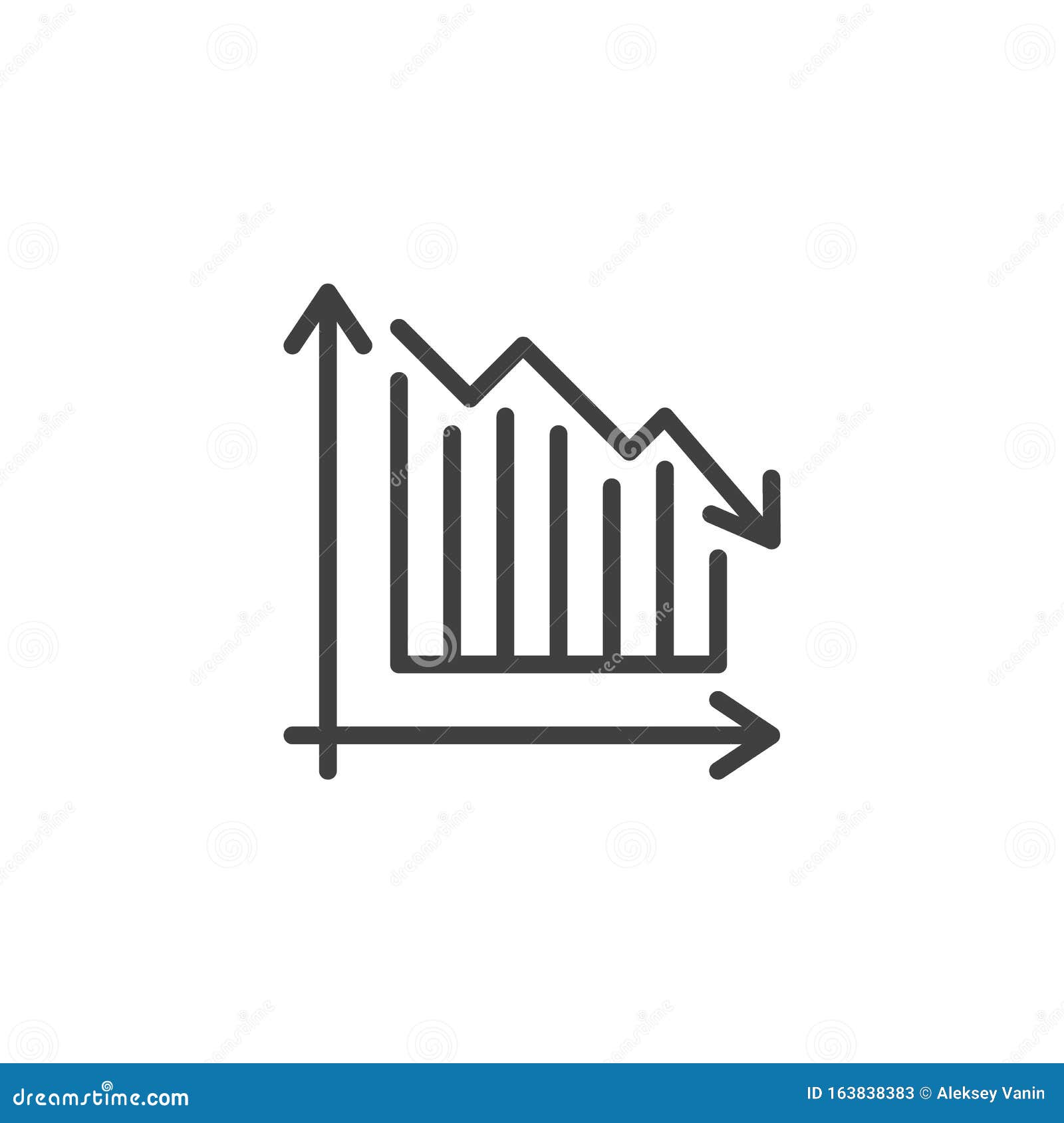 Decrease diagram line icon stock vector. Illustration of diagram ...
