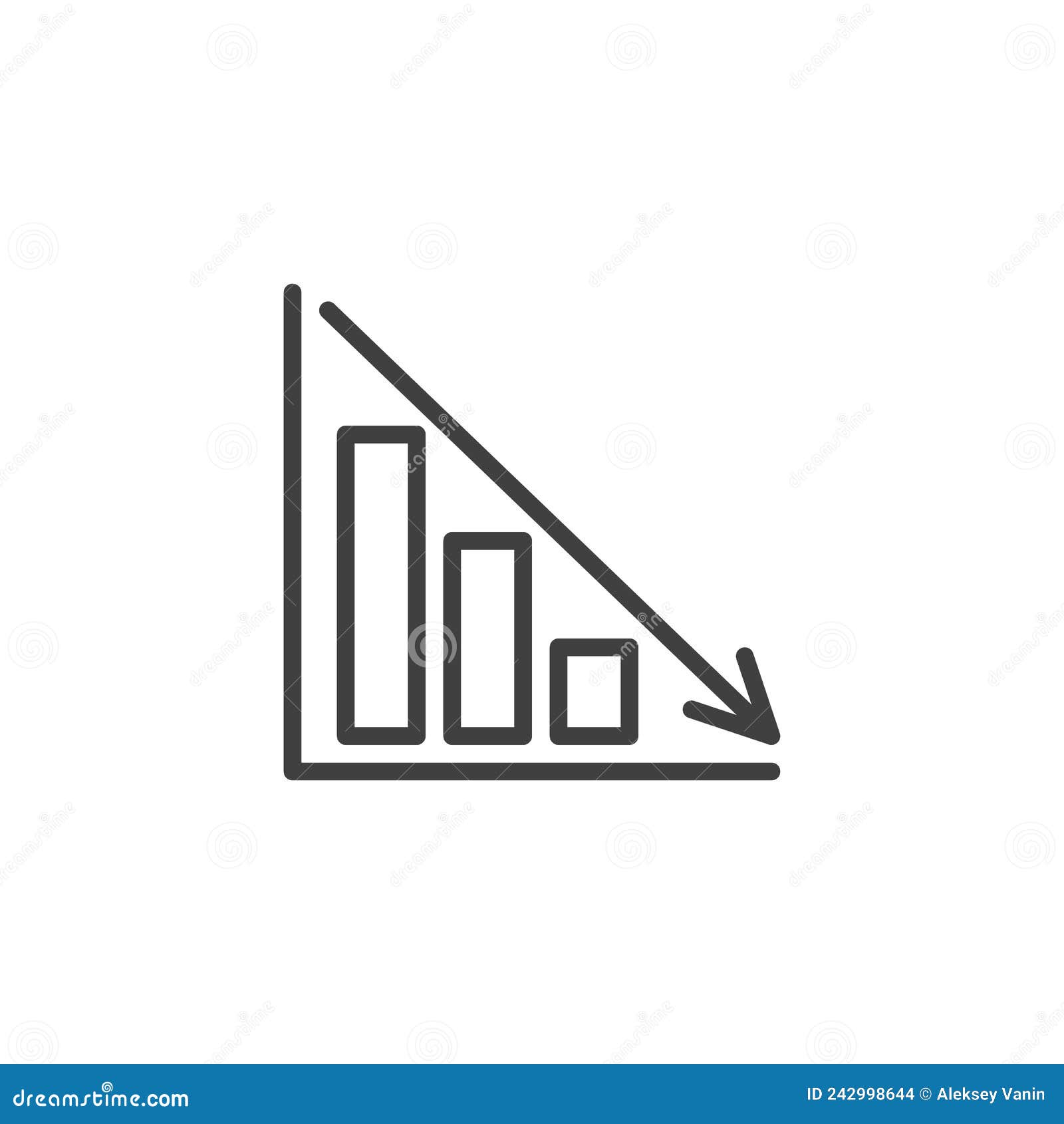 Decrease diagram line icon stock vector. Illustration of report - 242998644
