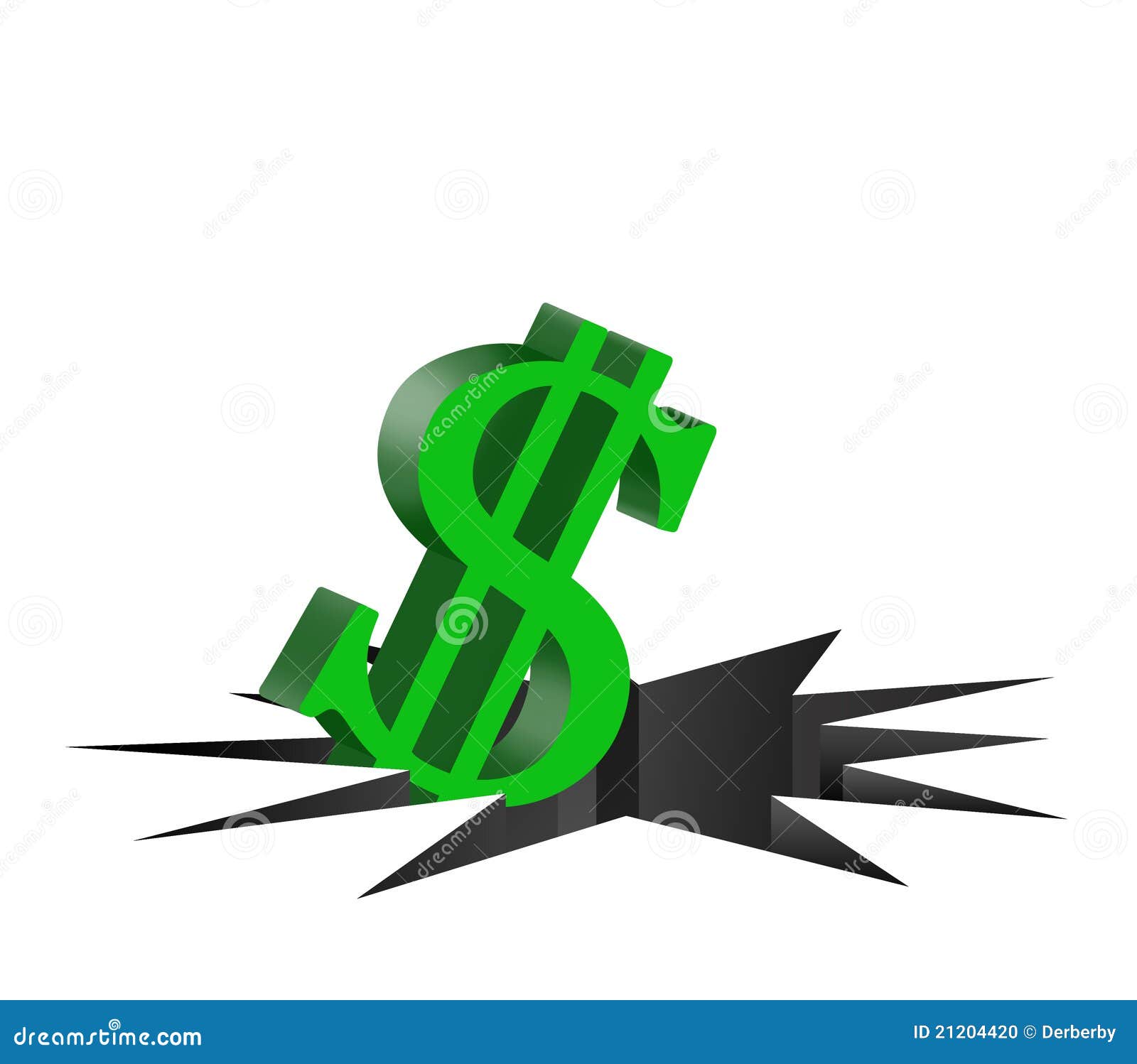 Decrease dollar stock illustration. Illustration of cleft - 21204420