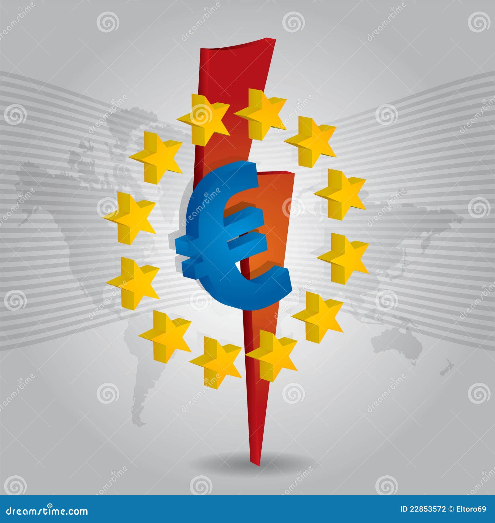 Decrease in Euro stock vector. Illustration of bonds - 22853572