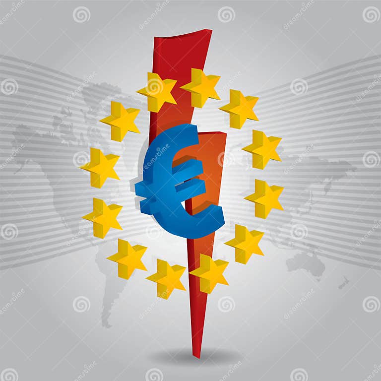 Decrease in Euro stock vector. Illustration of bonds - 22853572