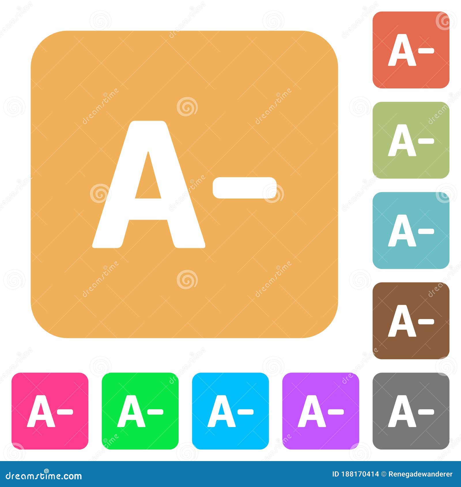 Decrease Font Size Rounded Square Flat Icons Stock Vector ...