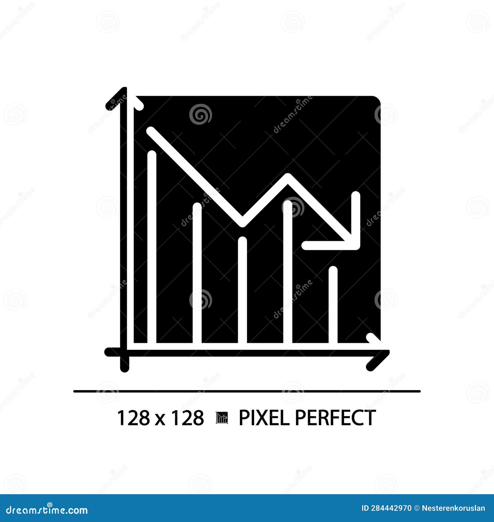 Decrease Graph Black Glyph Icon Stock Illustration - Illustration of ...