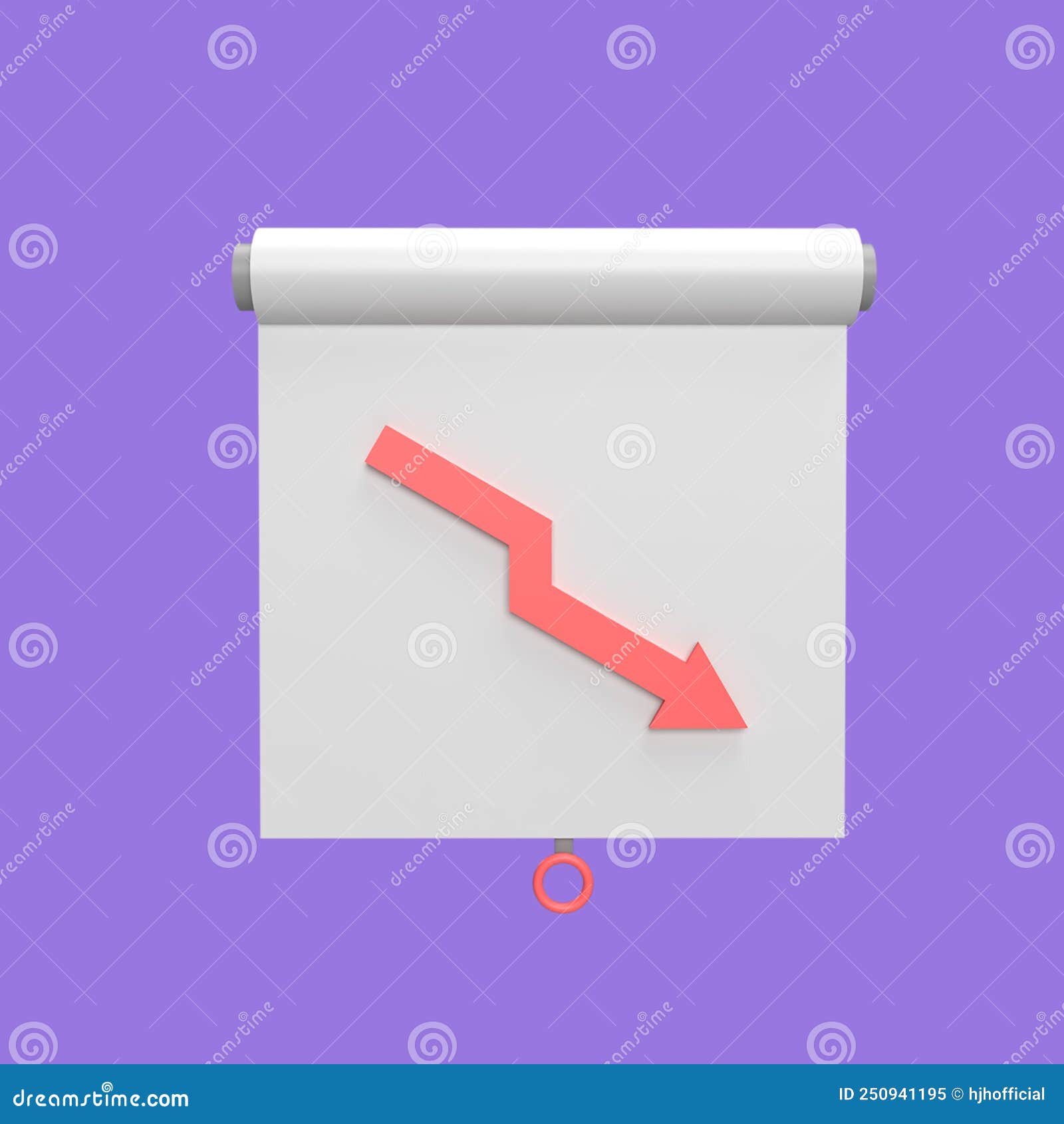 Decrease Graph 3d Icon Model Cartoon Style Concept. Render Illustration Stock Illustration ...