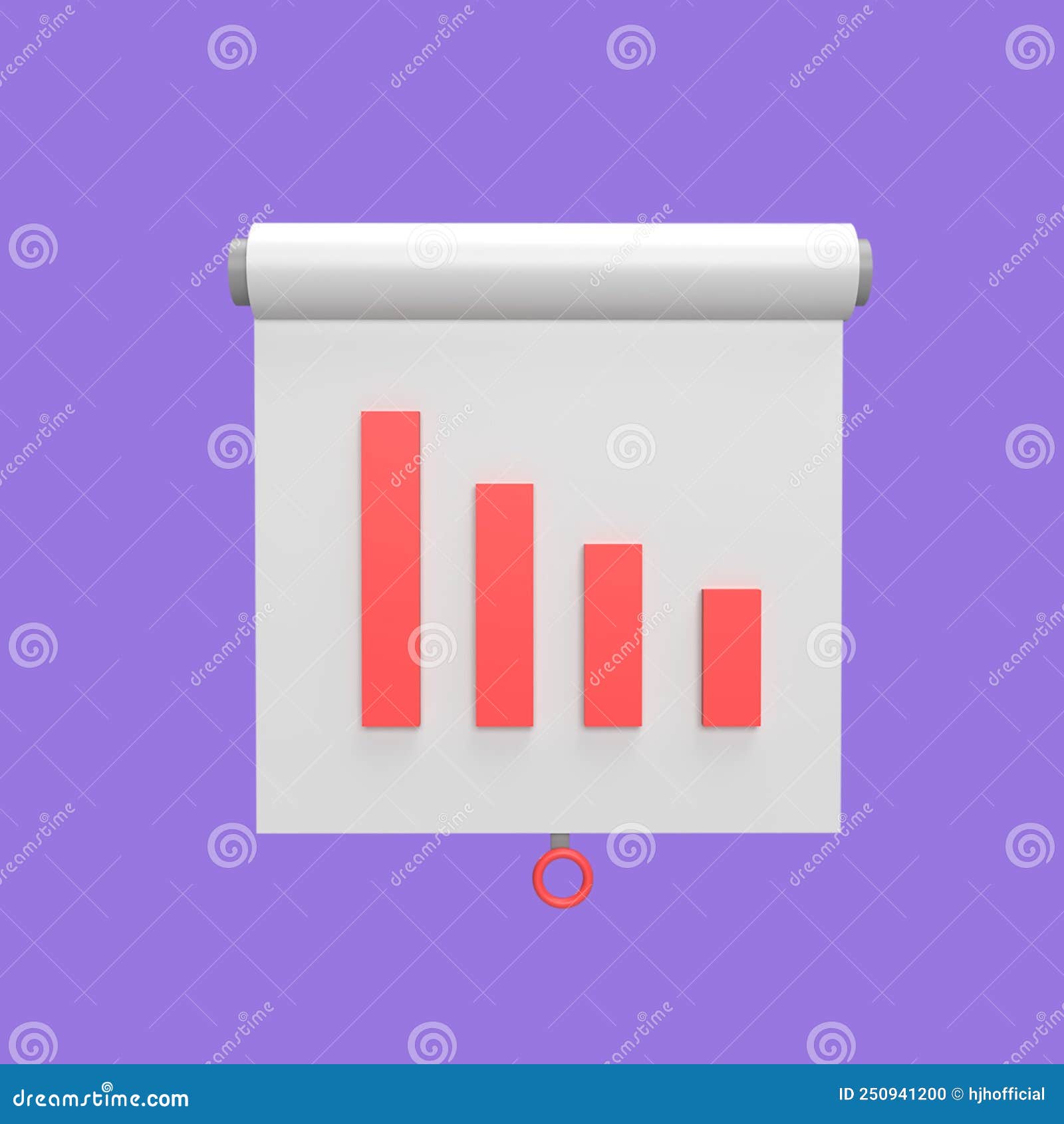 Decrease Graph 3d Icon Model Cartoon Style Concept. Render Illustration ...