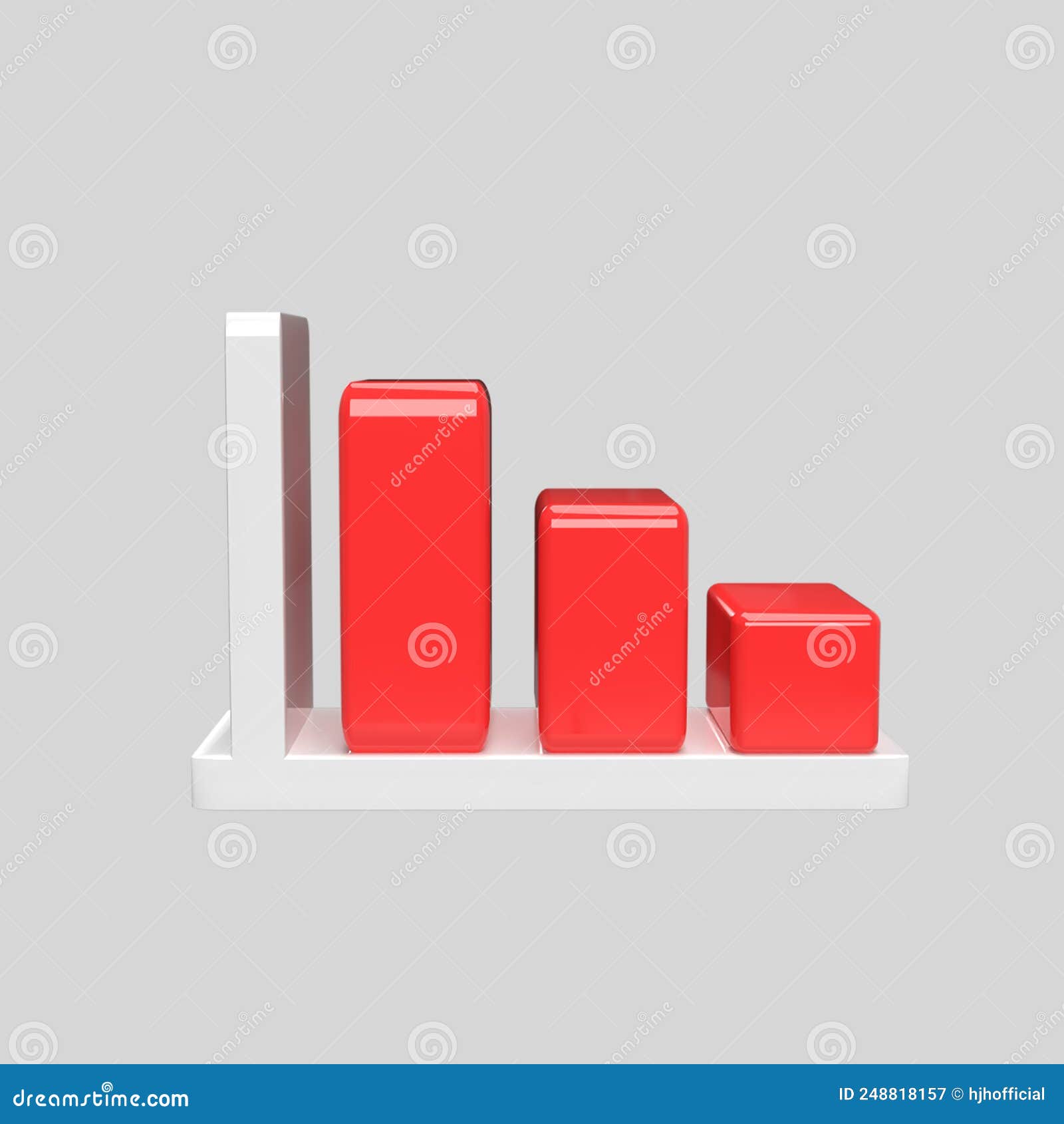 Decrease Graph 3d Model Cartoon Style. Render Illustration Stock ...