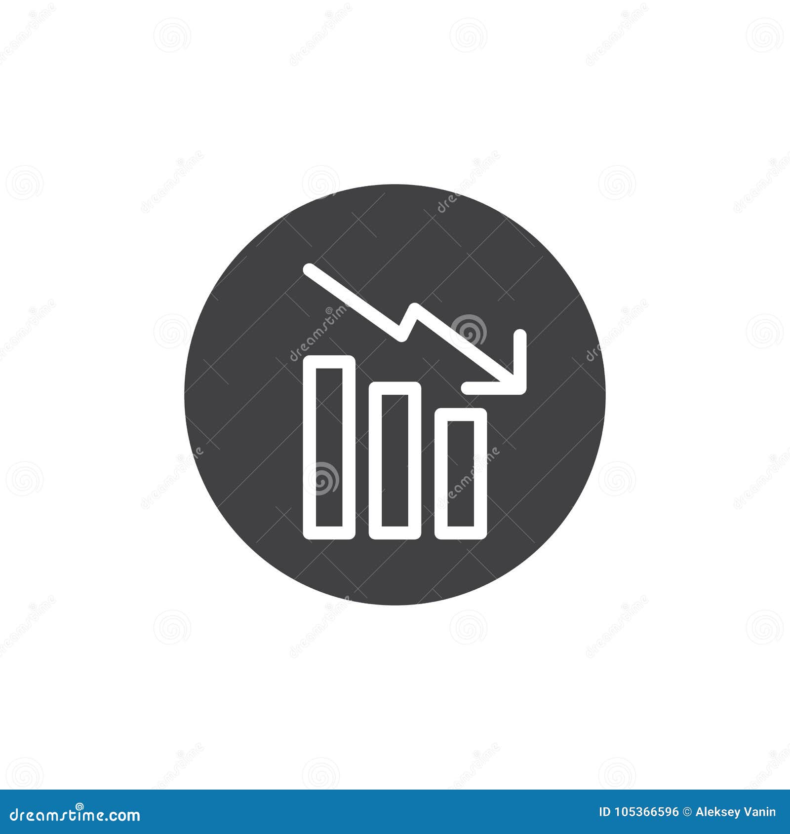 Decrease graph icon vector stock vector. Illustration of glyph - 105366596