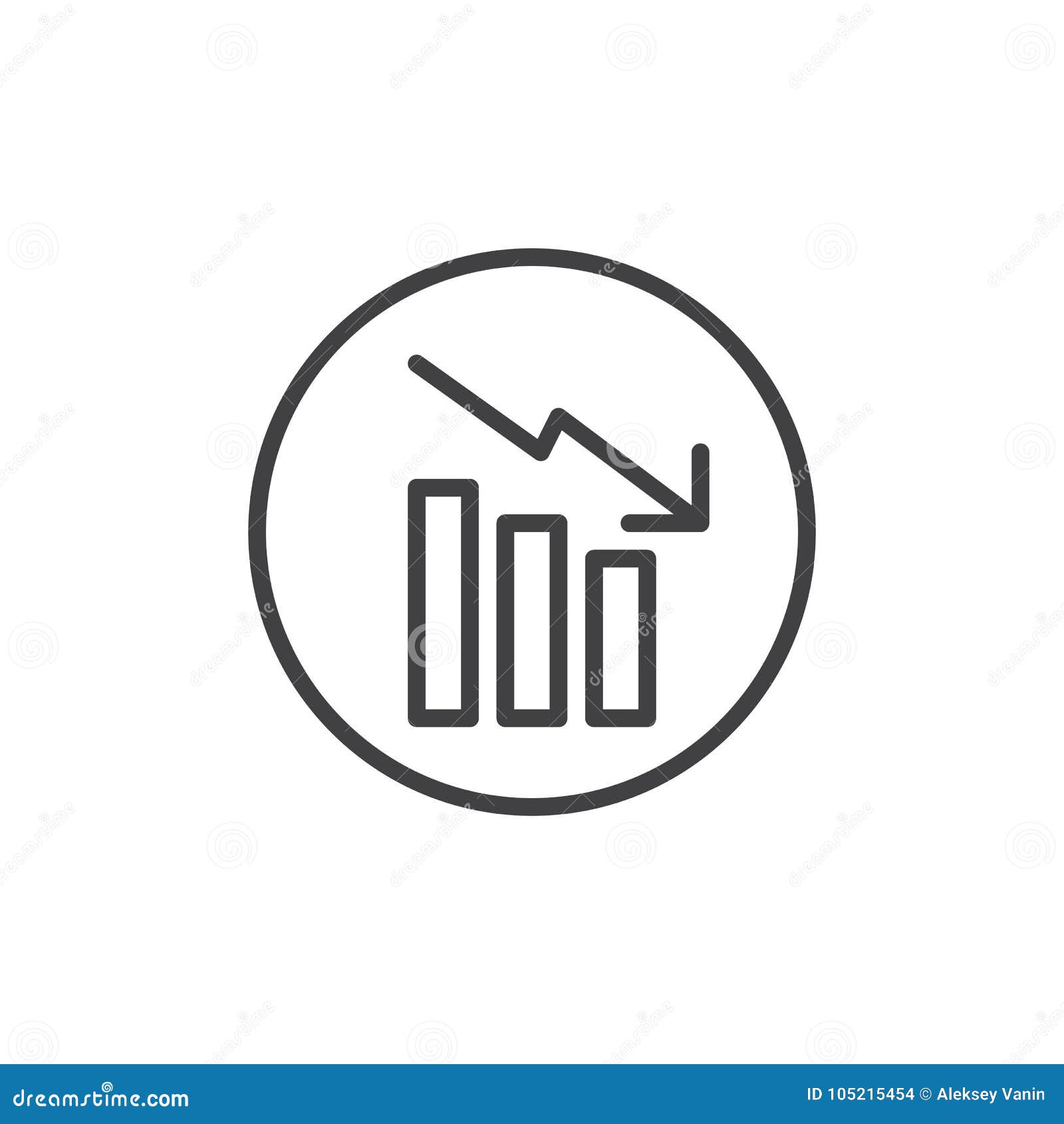 Decrease graph line icon stock vector. Illustration of graphics - 105215454