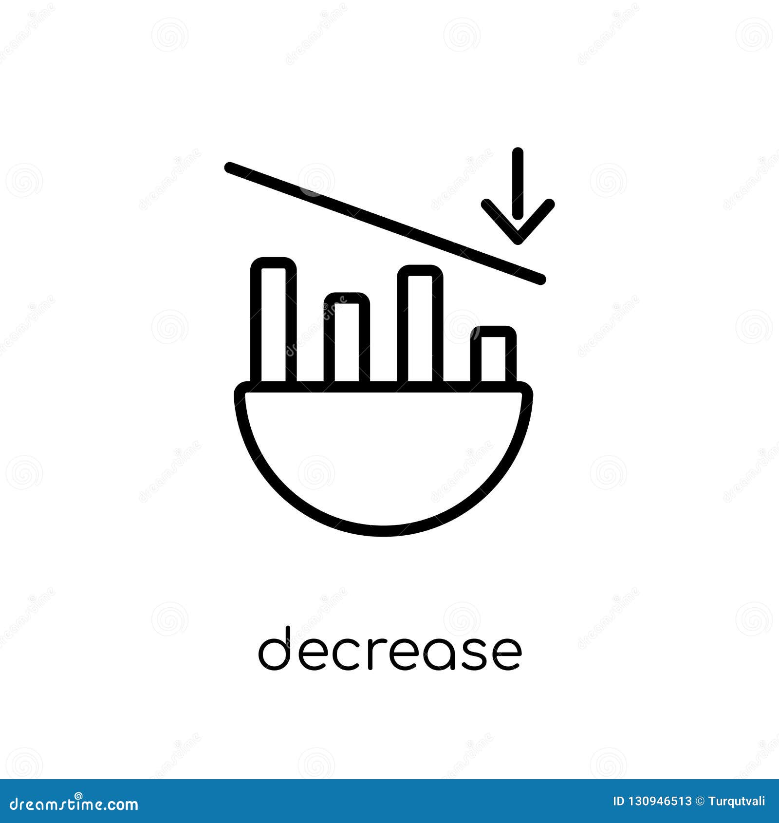 Decrease Icon from Payment Collection. Stock Vector - Illustration of decline, graph: 130946513