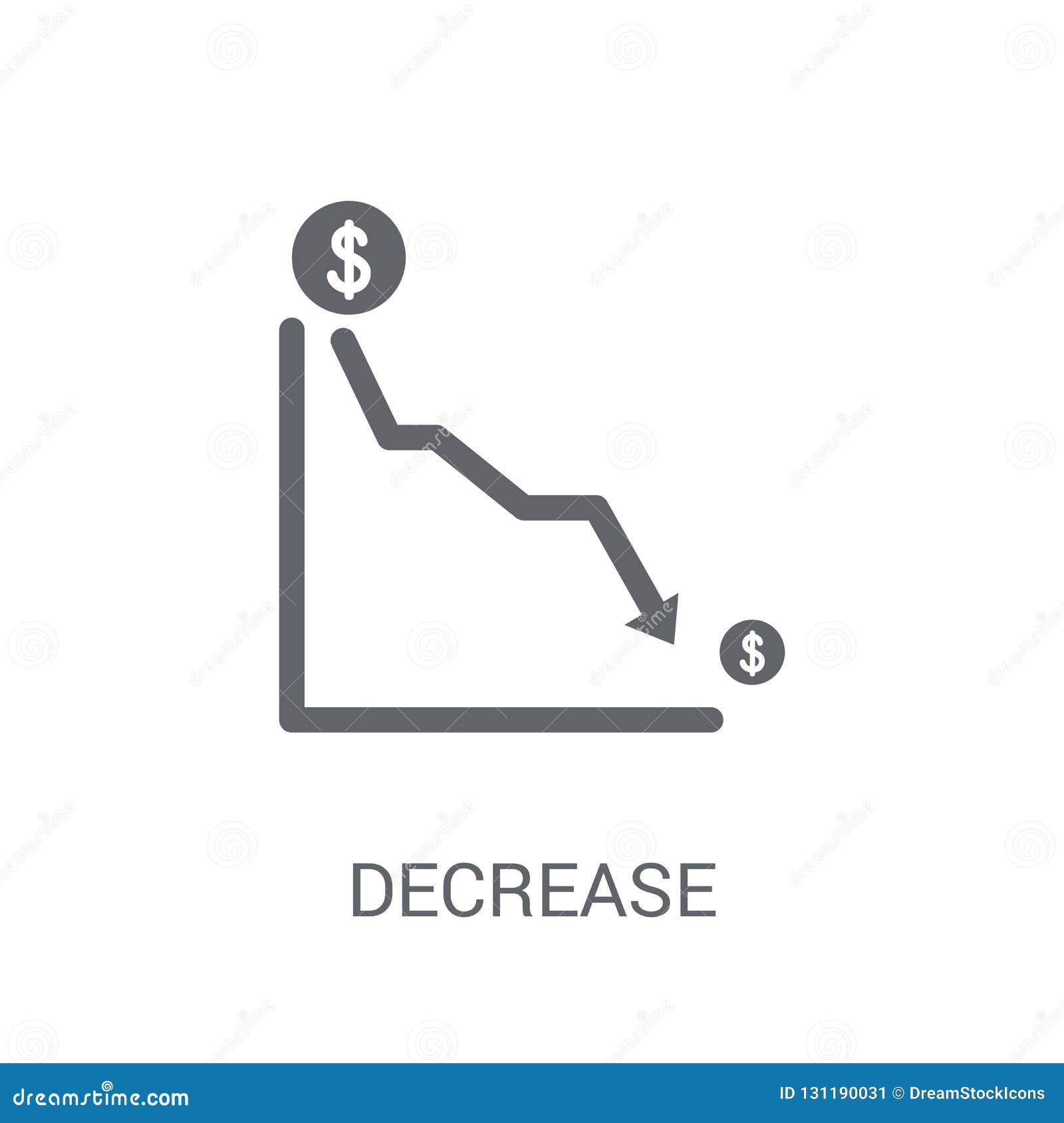 Decrease Icon. Trendy Decrease Logo Concept on White Background Stock Vector - Illustration of ...