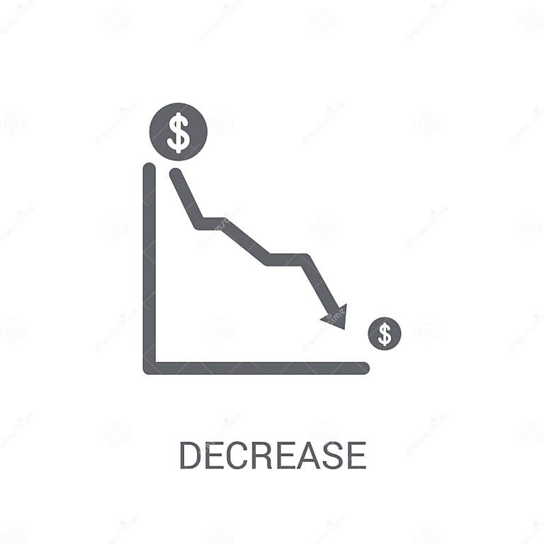Decrease Icon. Trendy Decrease Logo Concept on White Background Stock ...