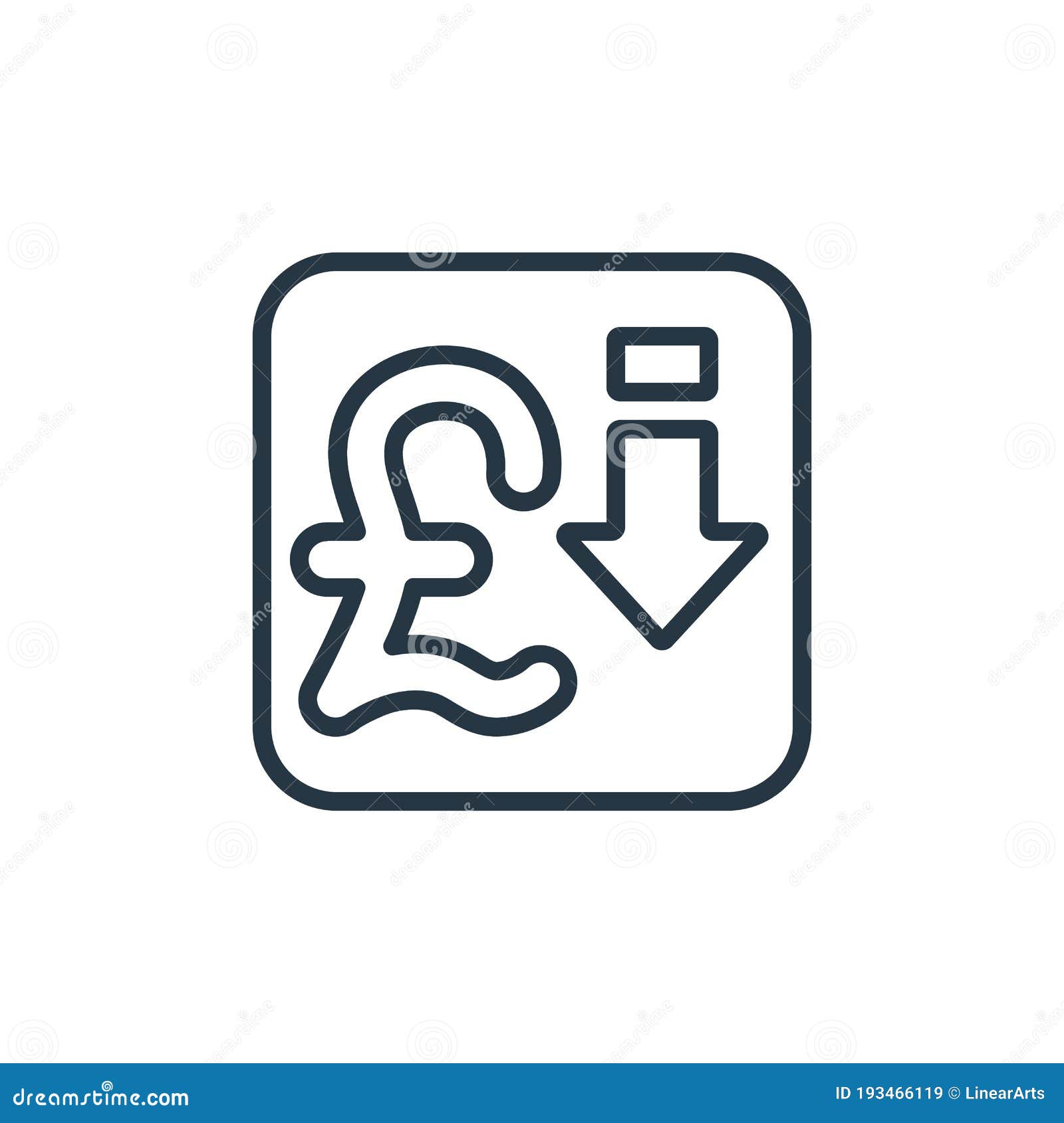 Decrease Icon Vector from Sales Concept. Thin Line Illustration of Decrease Editable Stroke ...
