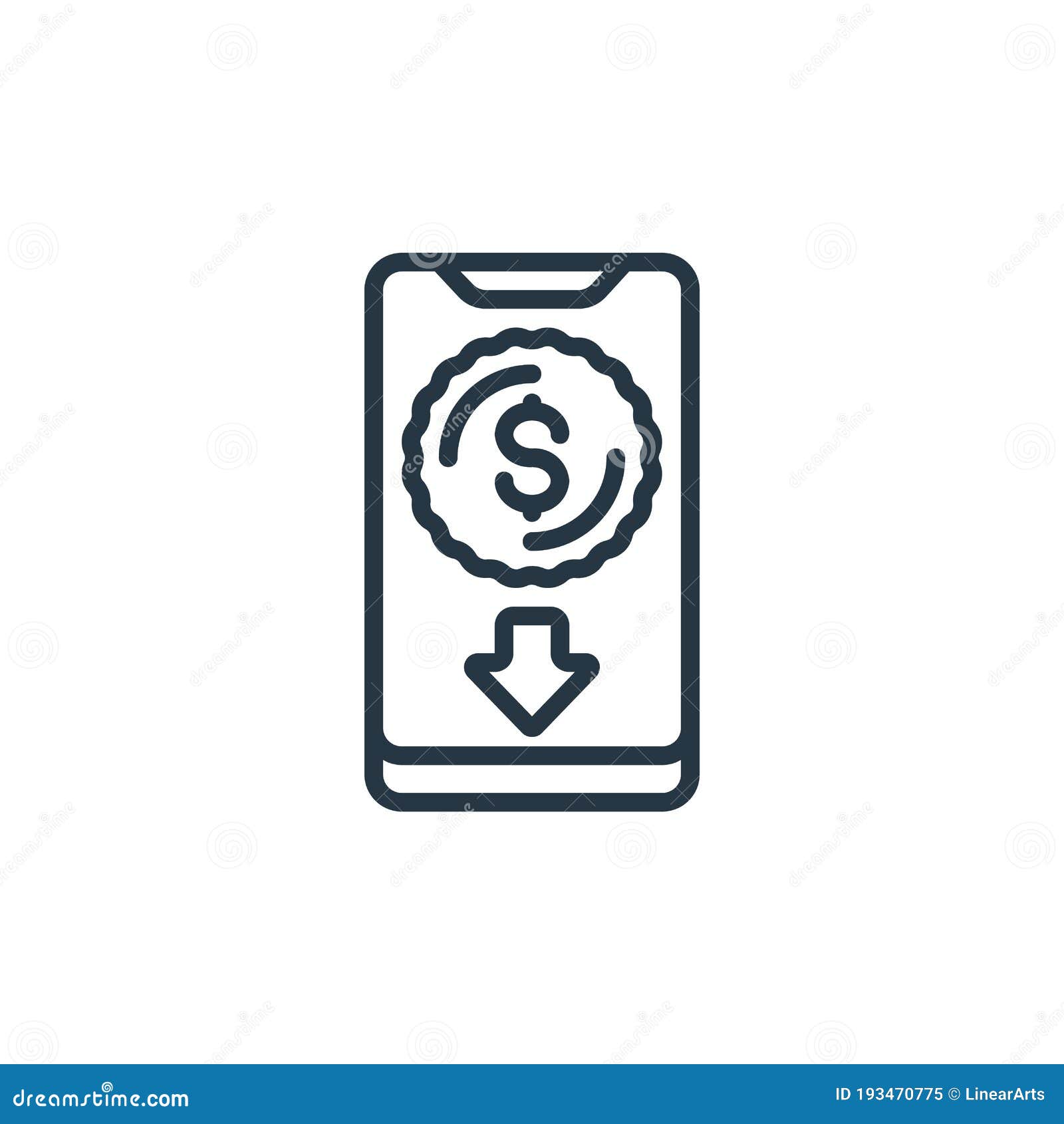 Decrease Icon Vector from Sales Concept. Thin Line Illustration of Decrease Editable Stroke ...