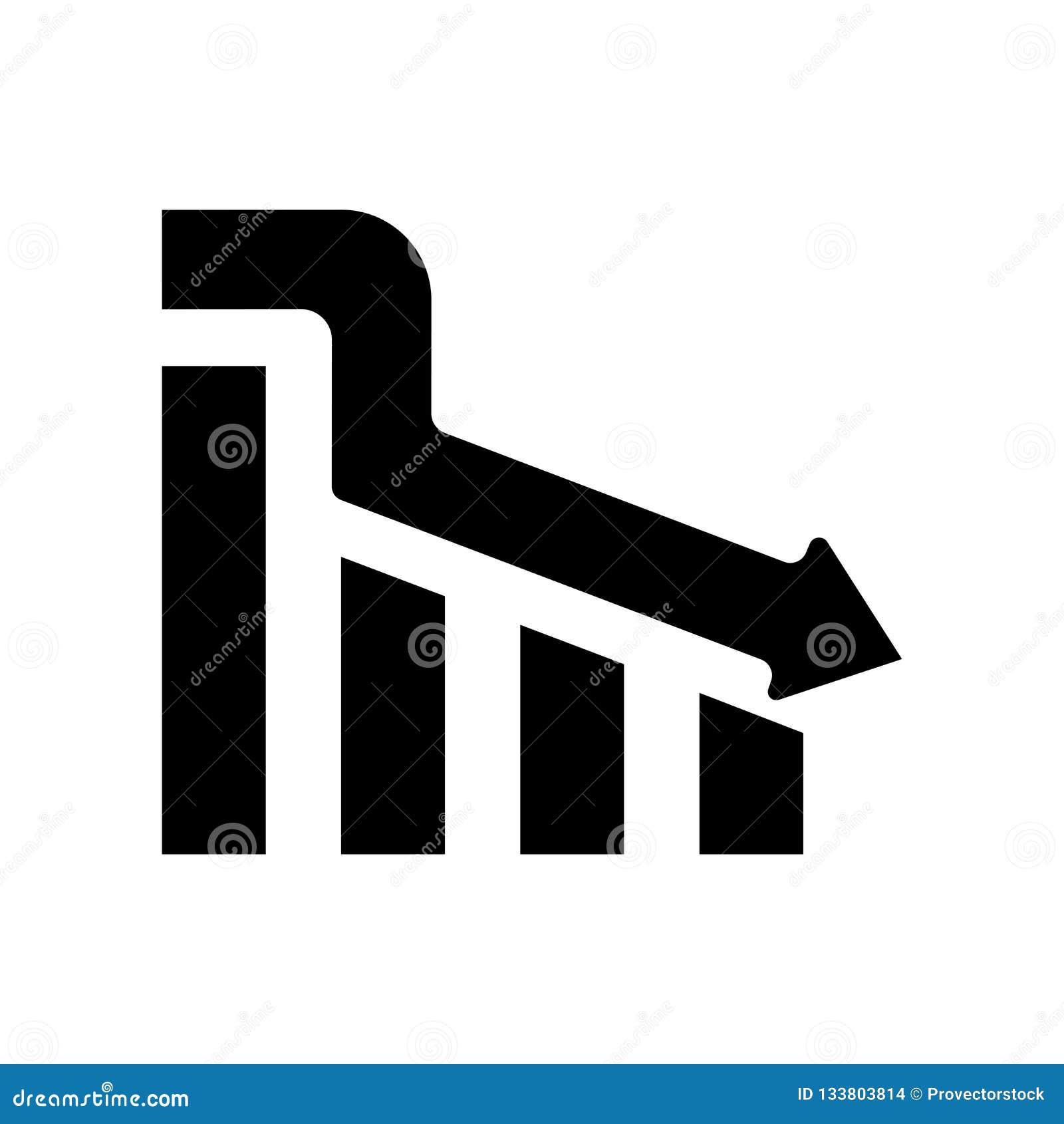 Decrease Icon Vector Sign and Symbol Isolated on White Background, Decrease Logo Concept Stock ...