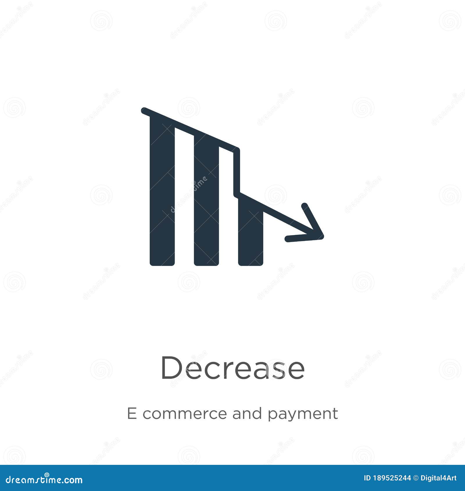 Decrease Icon Vector. Trendy Flat Decrease Icon from E Commerce and Payment Collection Isolated ...
